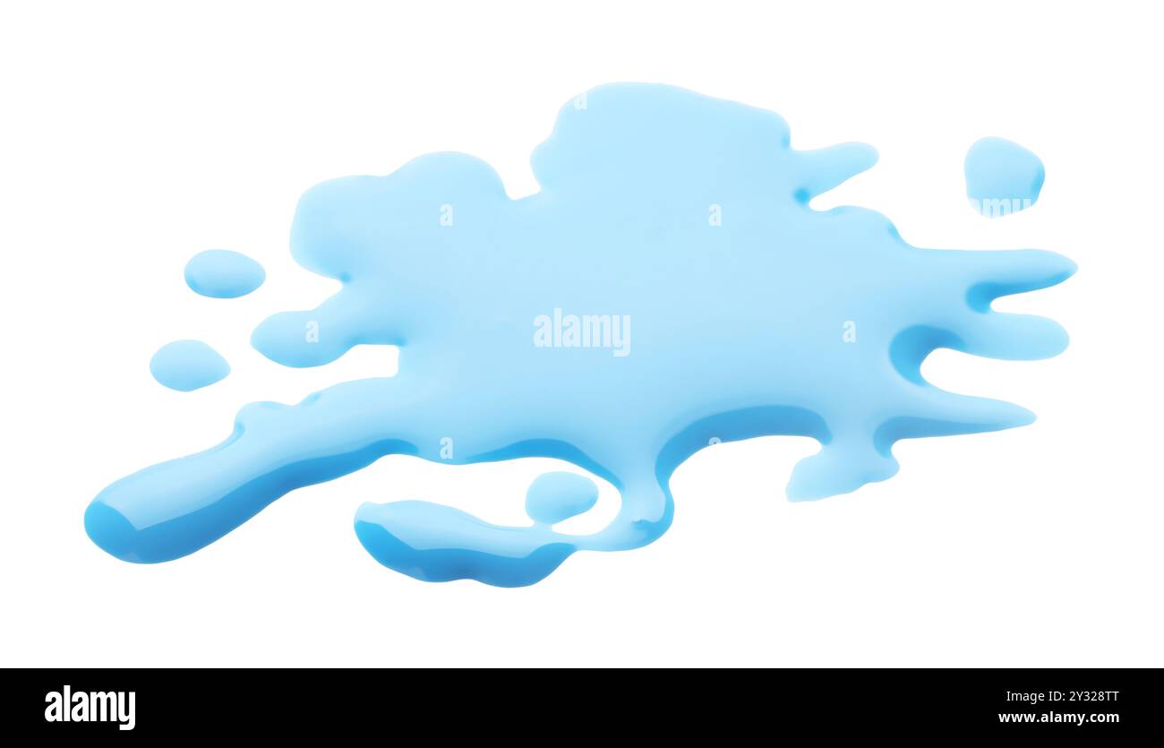 Blot of light blue printer ink isolated on white Stock Photo - Alamy