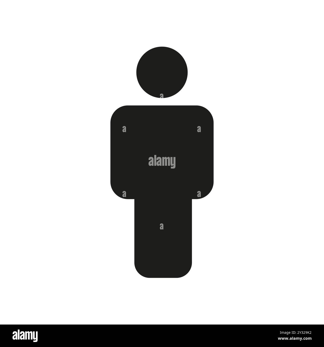 Person figure icon. Human silhouette symbol. Simple black shape ...