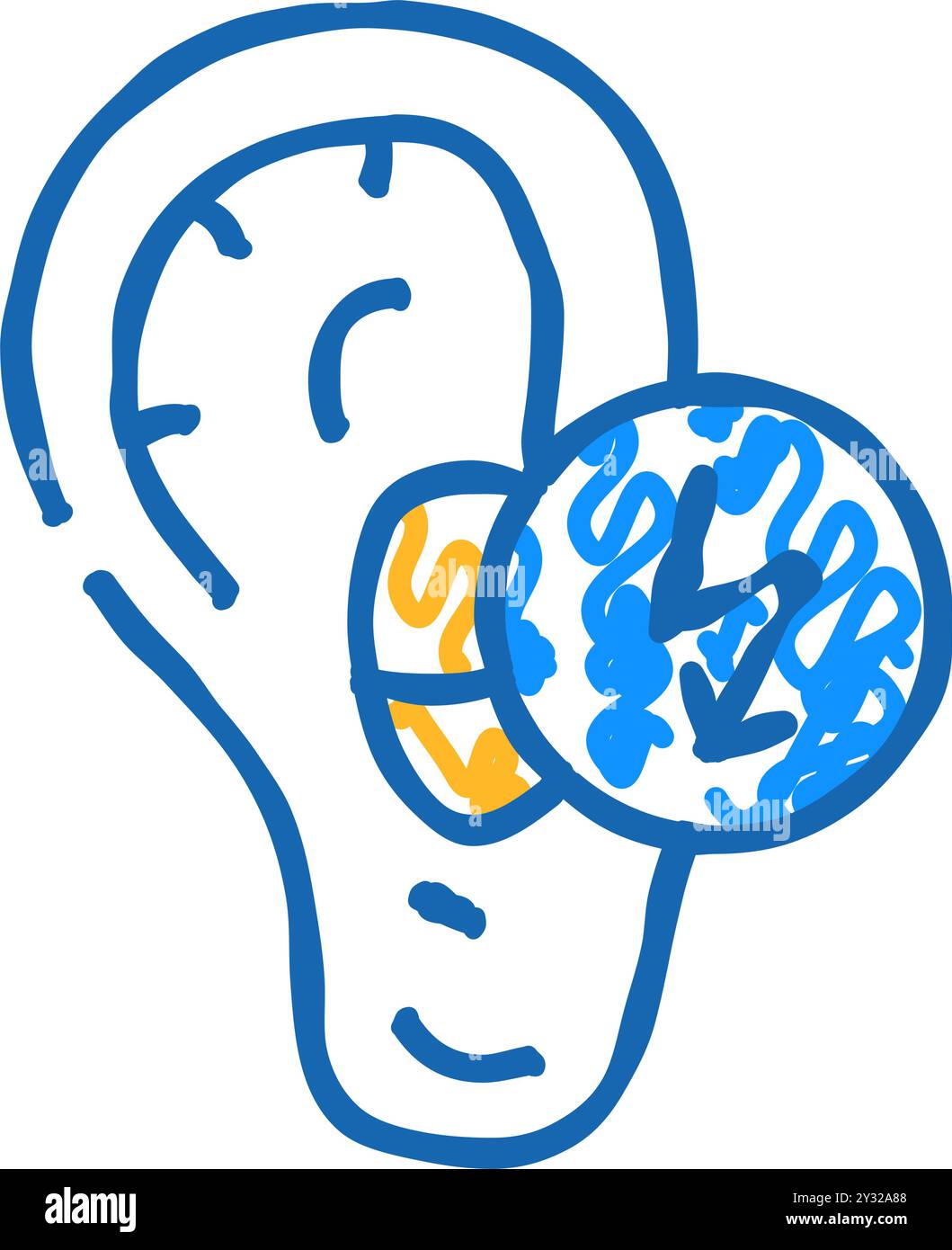 ear cutting ache icon doodle illustration Stock Vector Image & Art - Alamy