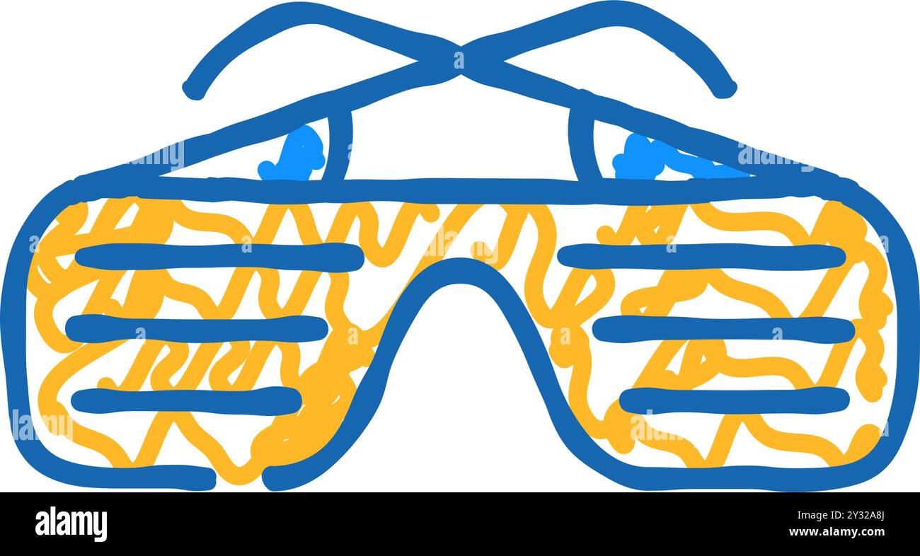 sunglasses rapper stylish accessory icon doodle illustration Stock ...