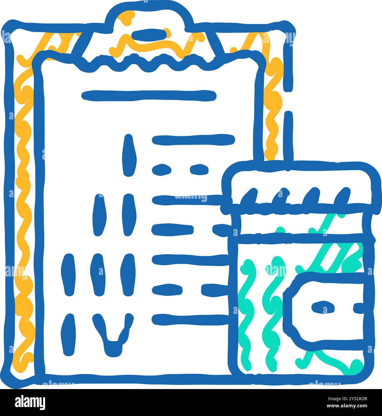 checklist with testing stages icon doodle illustration Stock Vector ...