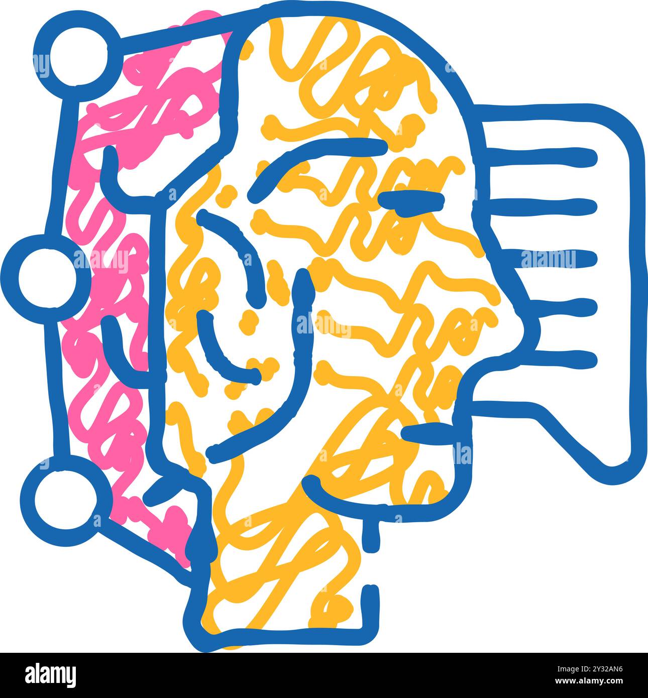 fast think and answer call center operator icon doodle illustration ...