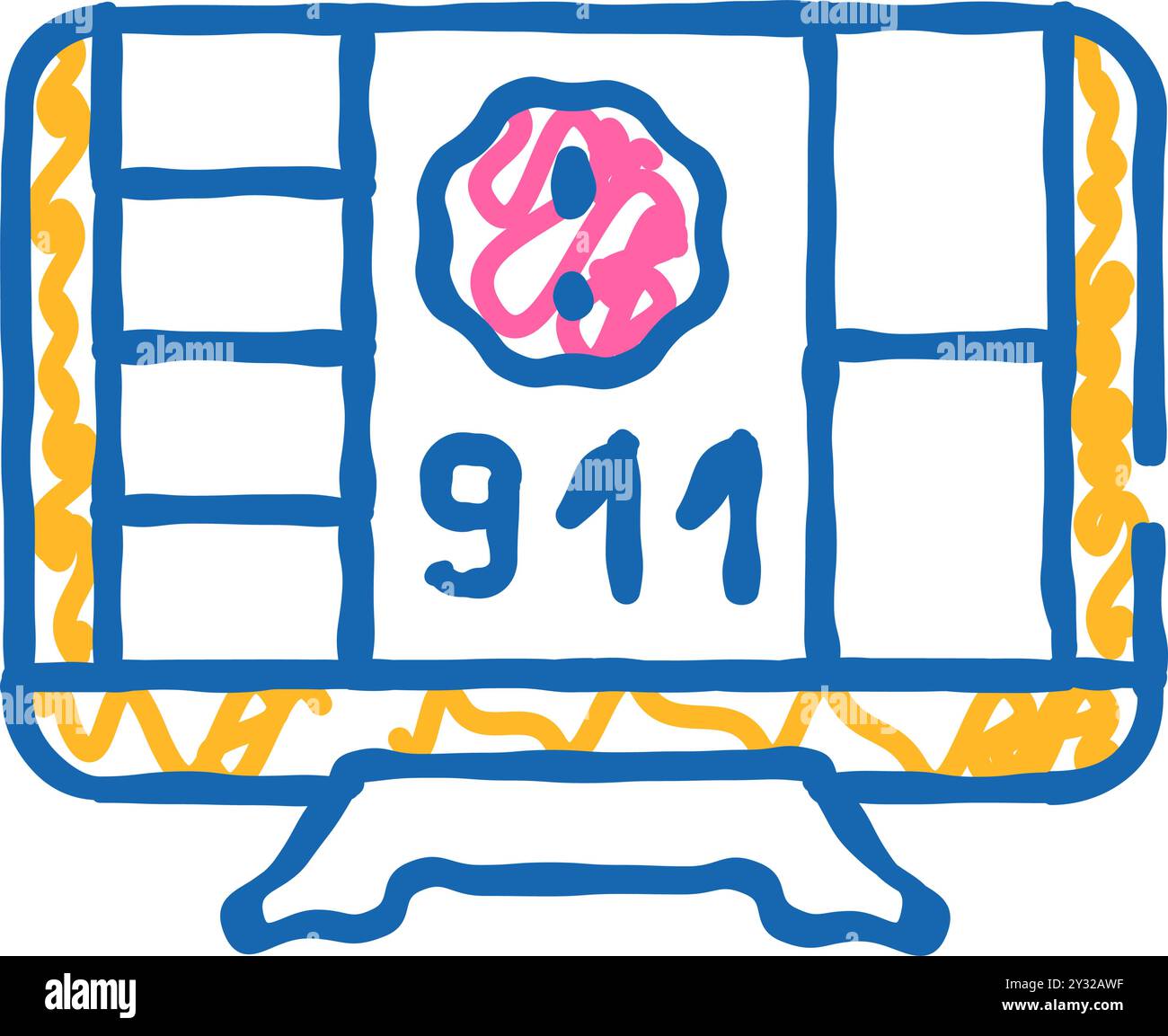 incident notification flat icon doodle illustration Stock Vector Image ...