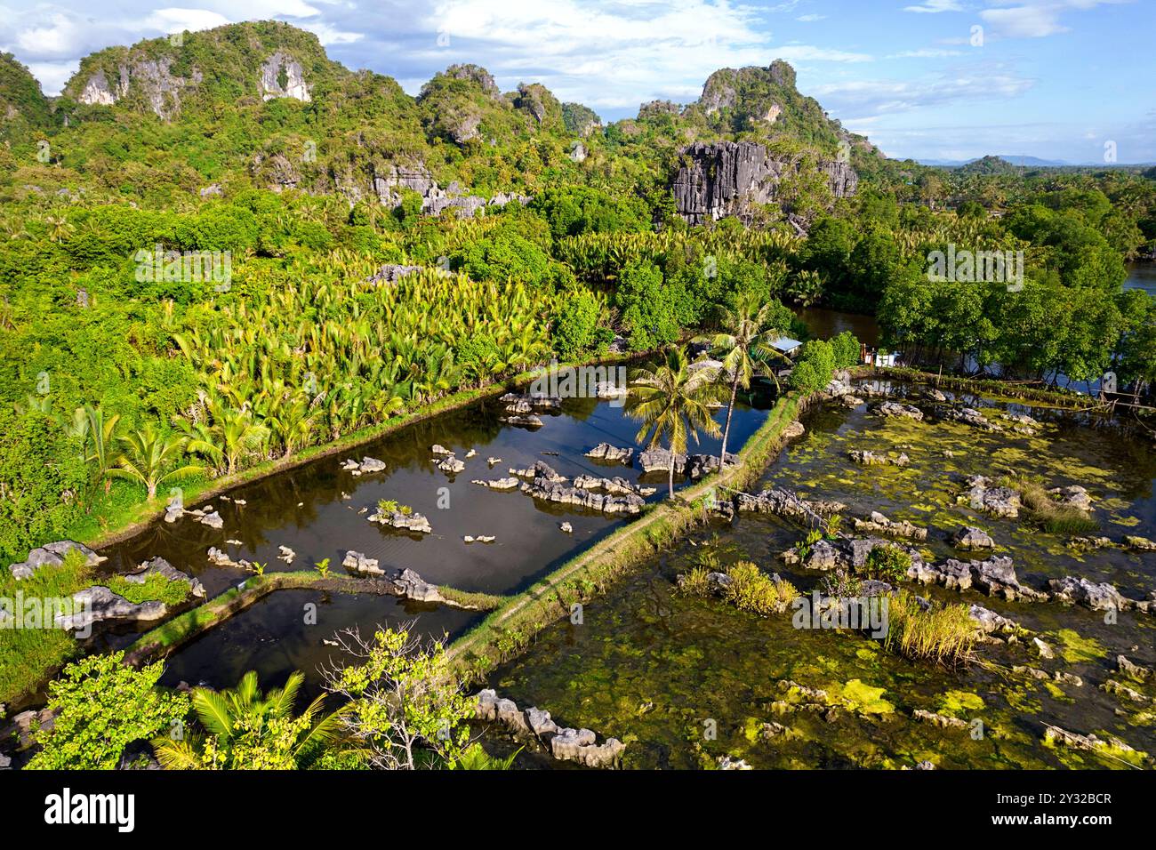 beautiful karst landscape in southern part of sulawesi island in ...