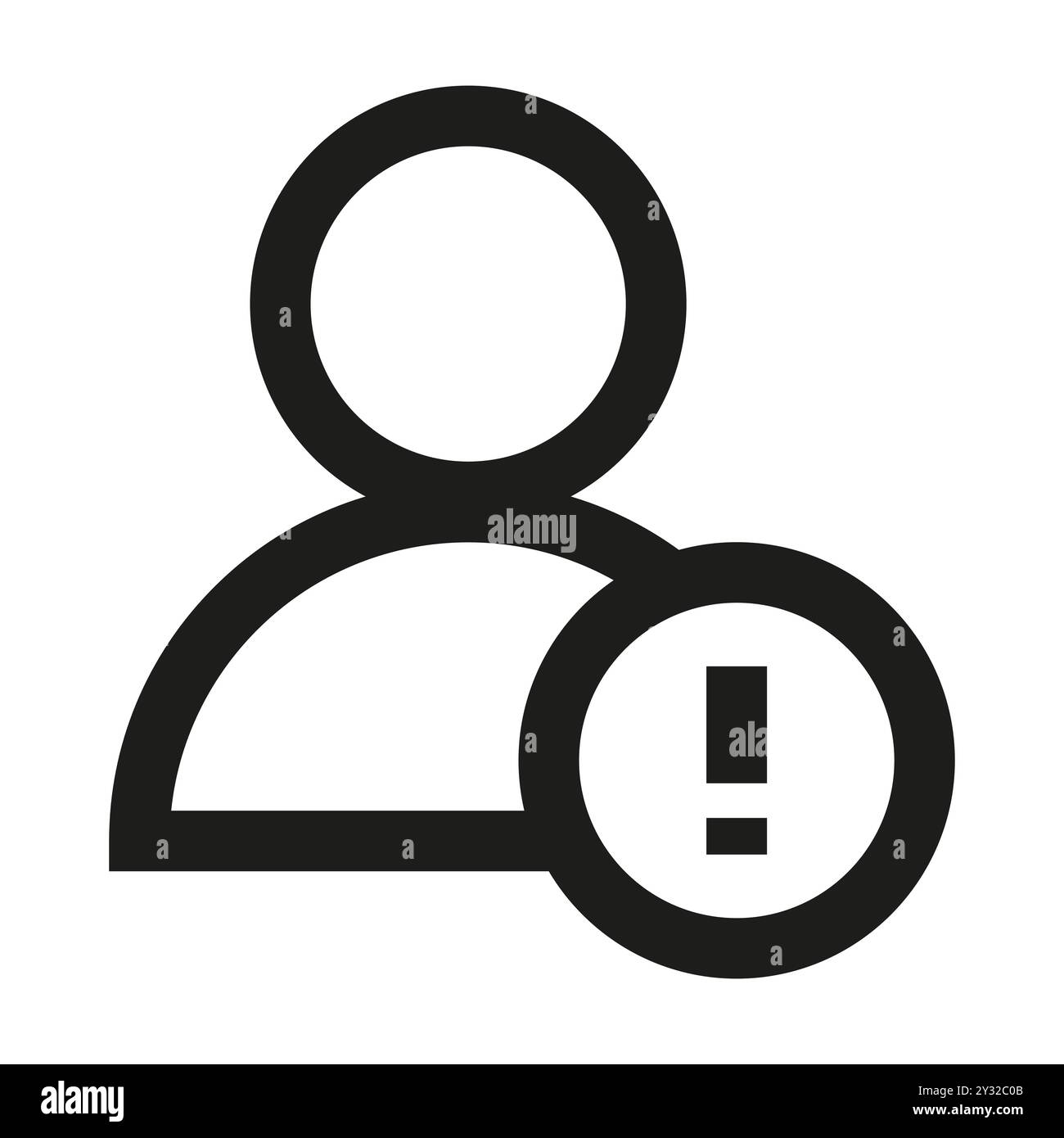 User alert icon. Person with exclamation mark. Warning symbol ...