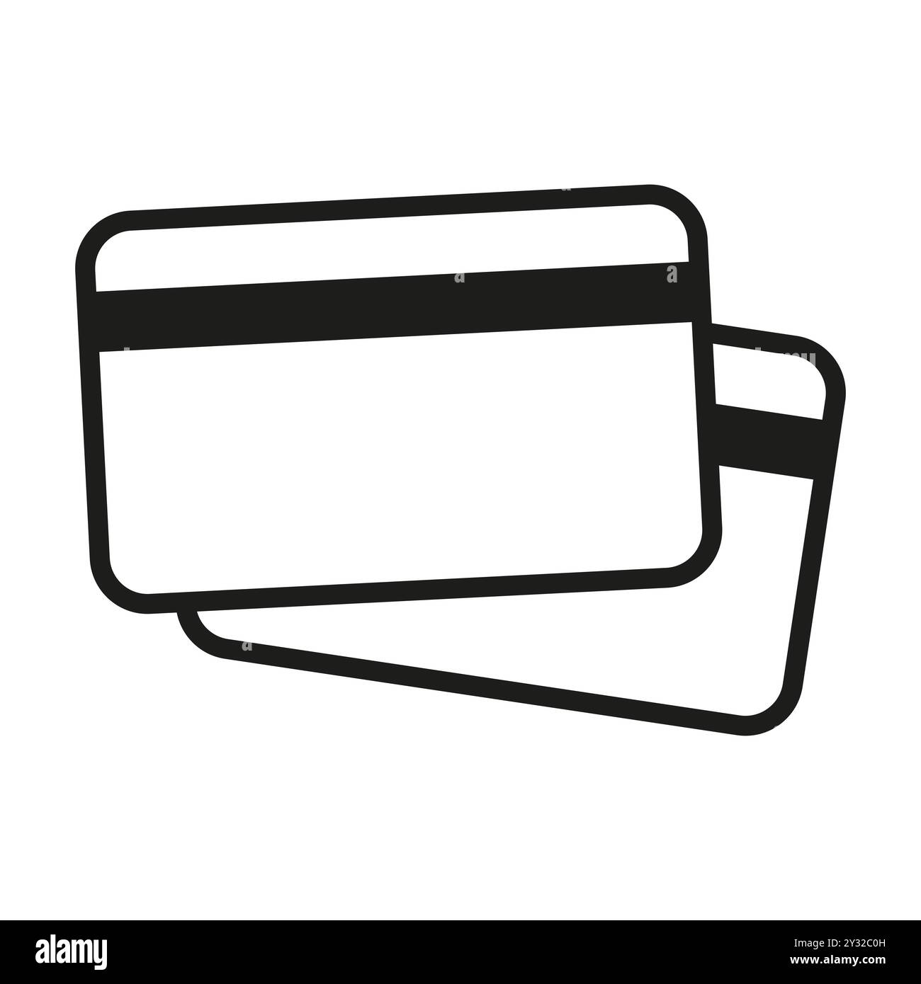 Credit card outline. Simple black design. Minimalist vector icon. White ...