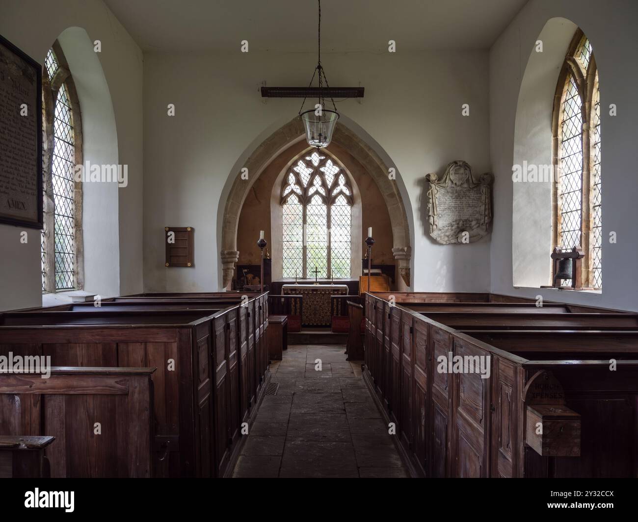 Interior of the church of St John the Baptist, Plumpton ...