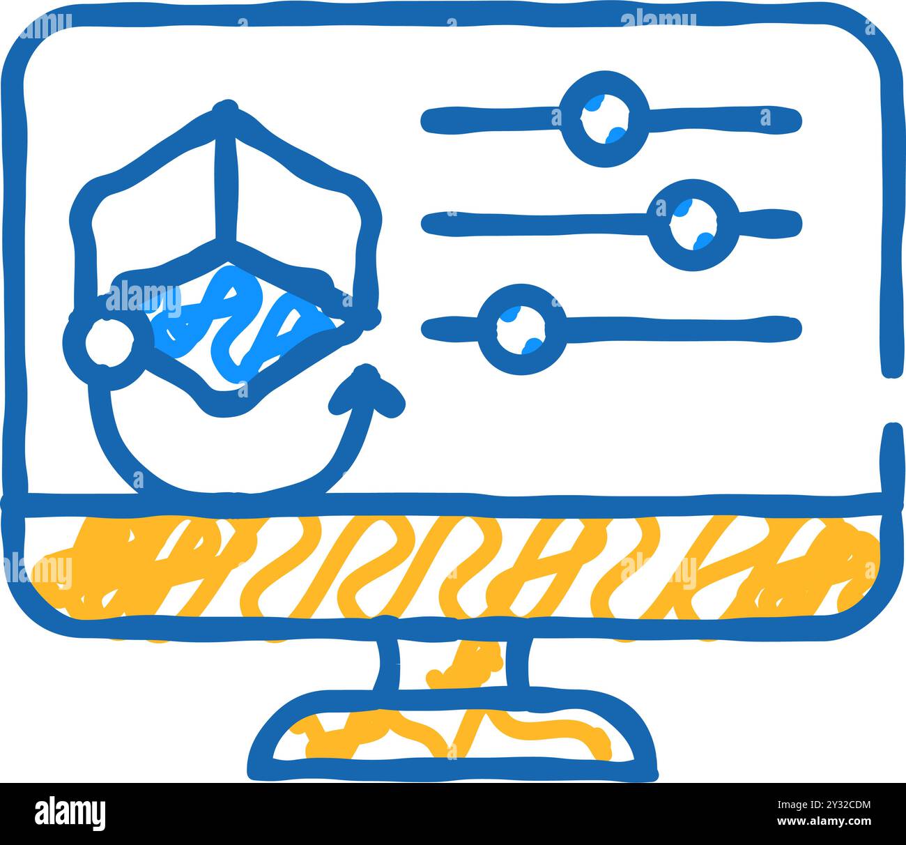 3d object settings icon doodle illustration Stock Vector Image & Art ...