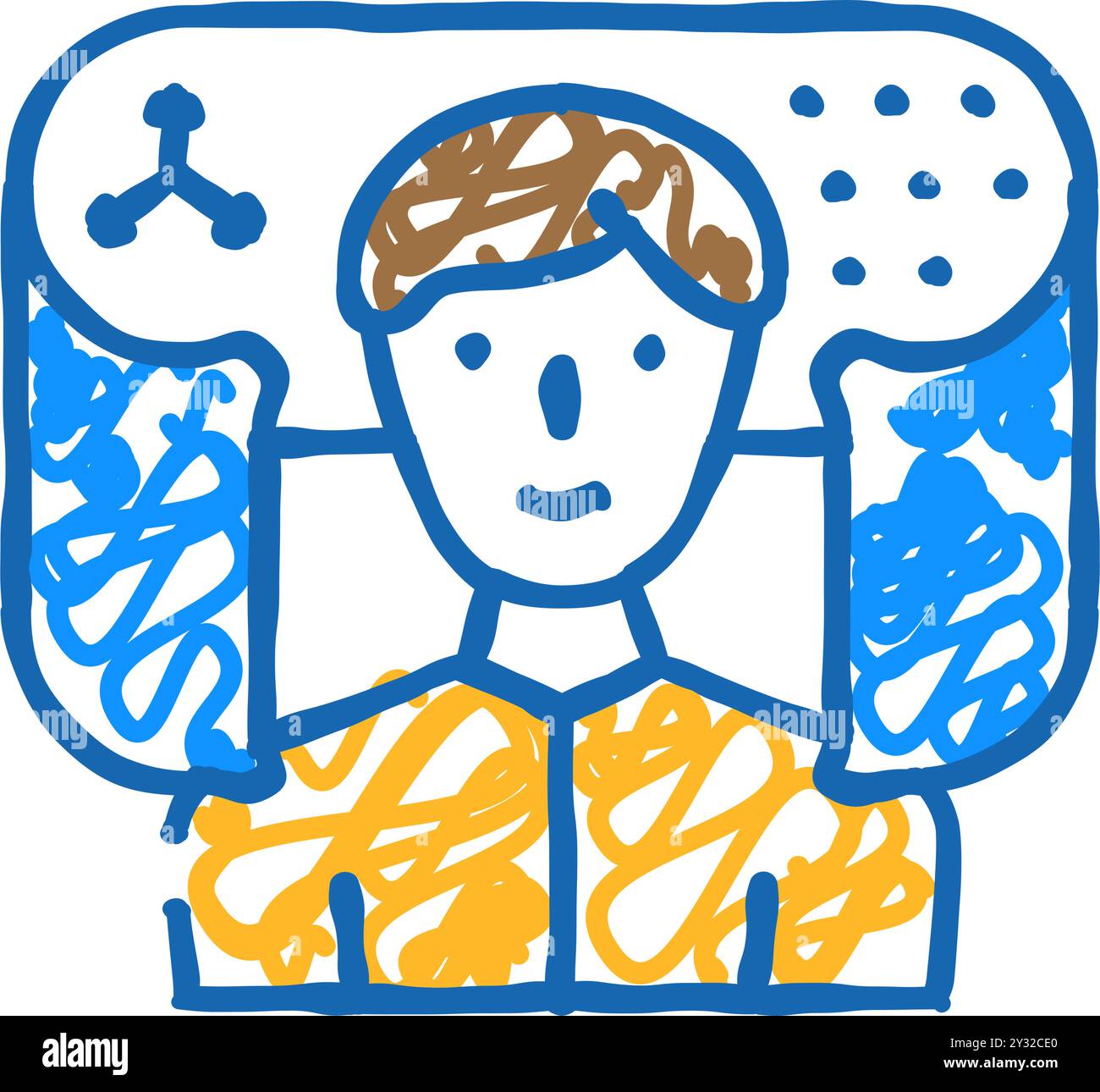 space of virtual reality icon doodle illustration Stock Vector Image ...