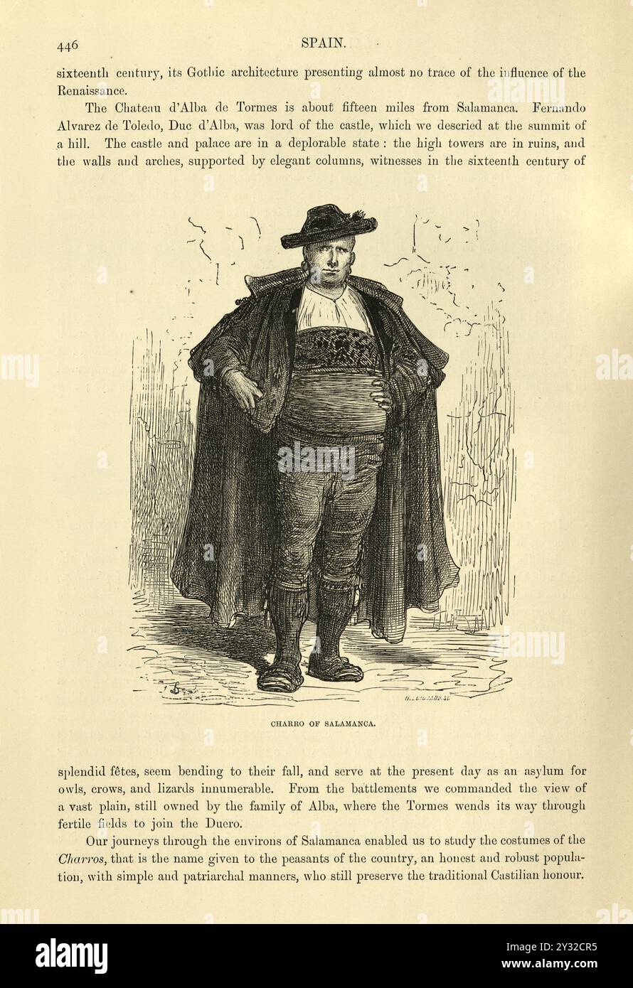 Vintage illustration of Charro of Salamanca, Spanish, history 19th ...