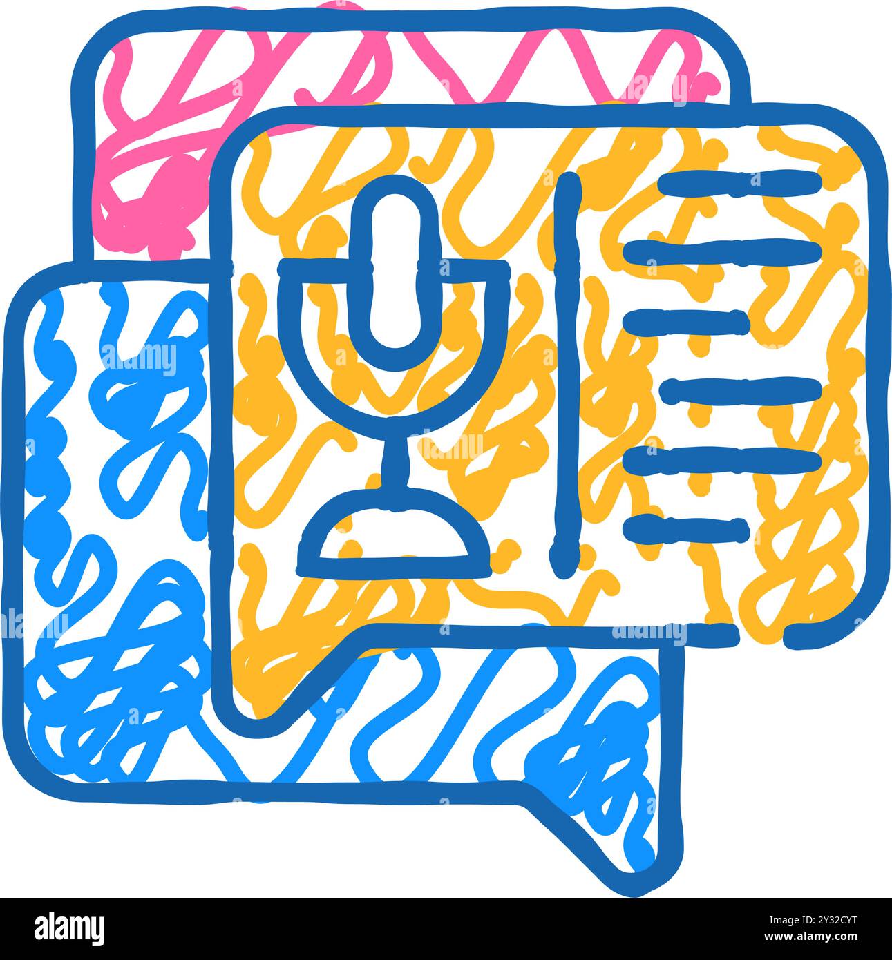 voice chatting with call center icon doodle illustration Stock Vector ...