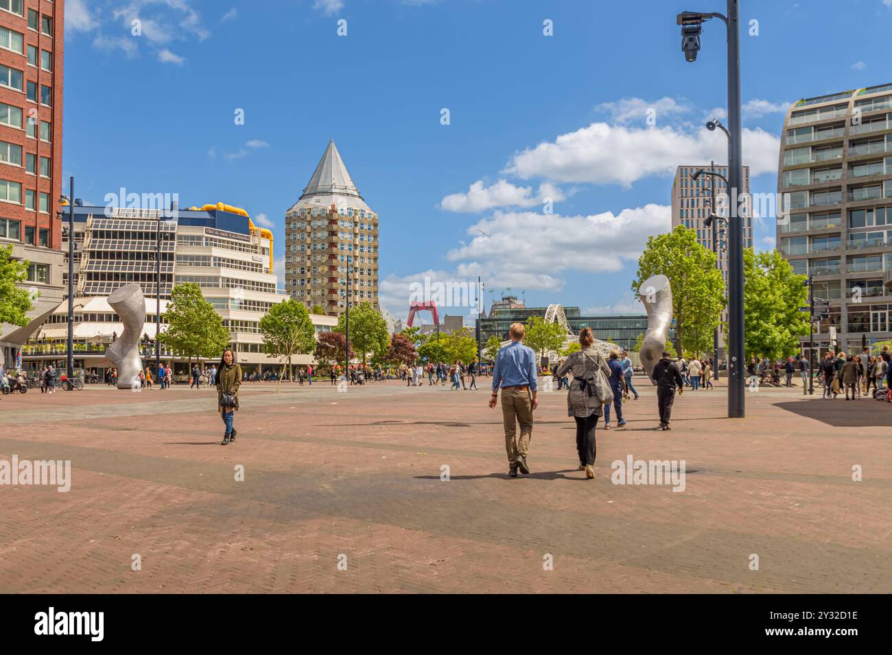 Rotterdam, The Netherlands - May 27, 2022: People walking on the ...