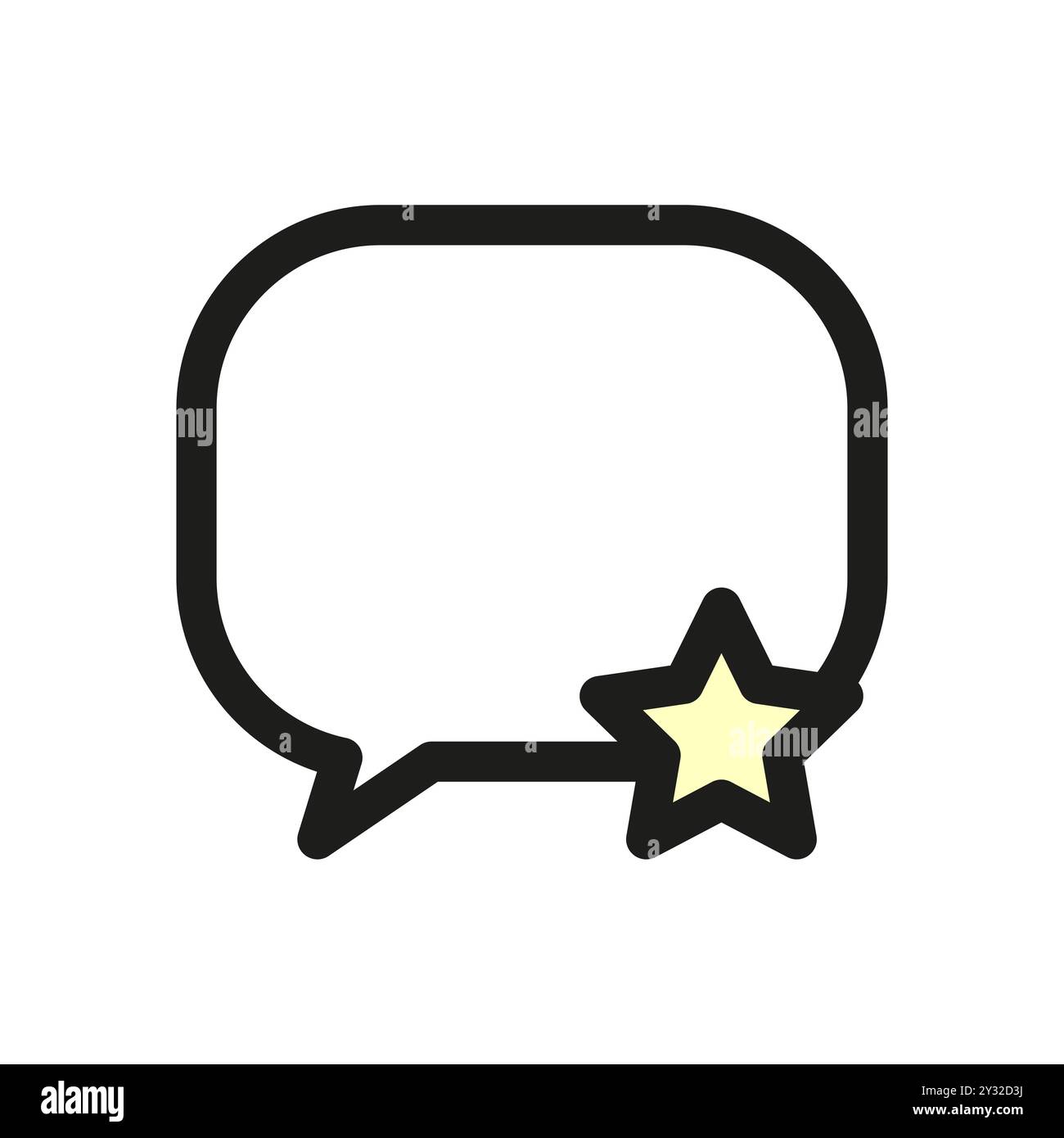 Chat bubble icon. Speech box with star. Messaging highlight symbol ...
