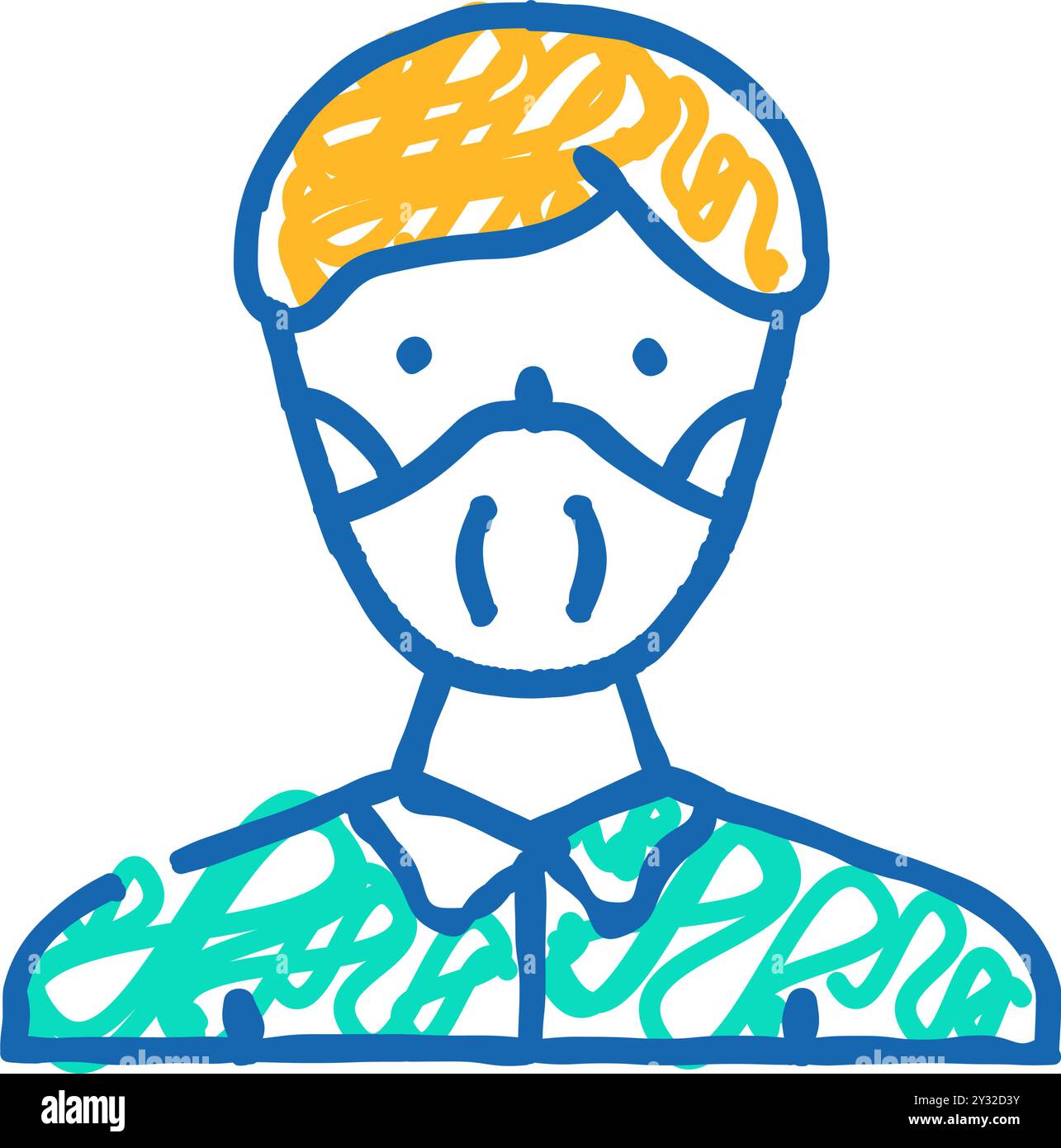 facial protective mask icon doodle illustration Stock Vector Image ...