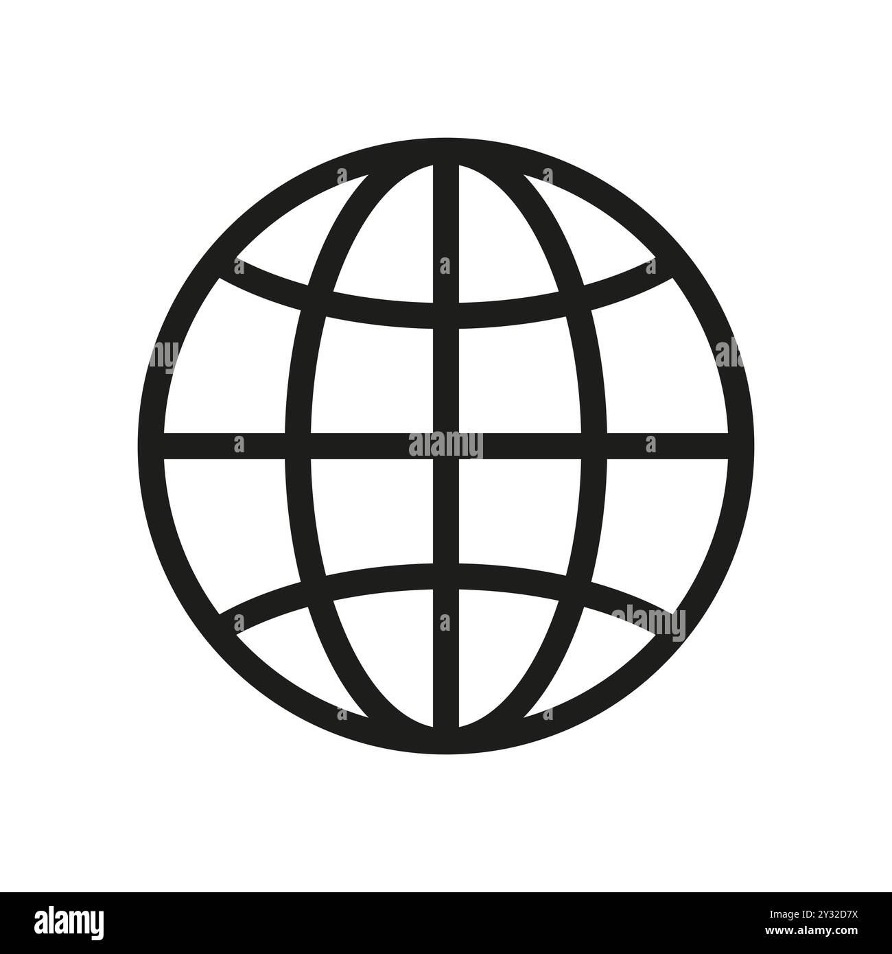 Globe icon. Planet symbol illustration. Global network graphic. Black ...
