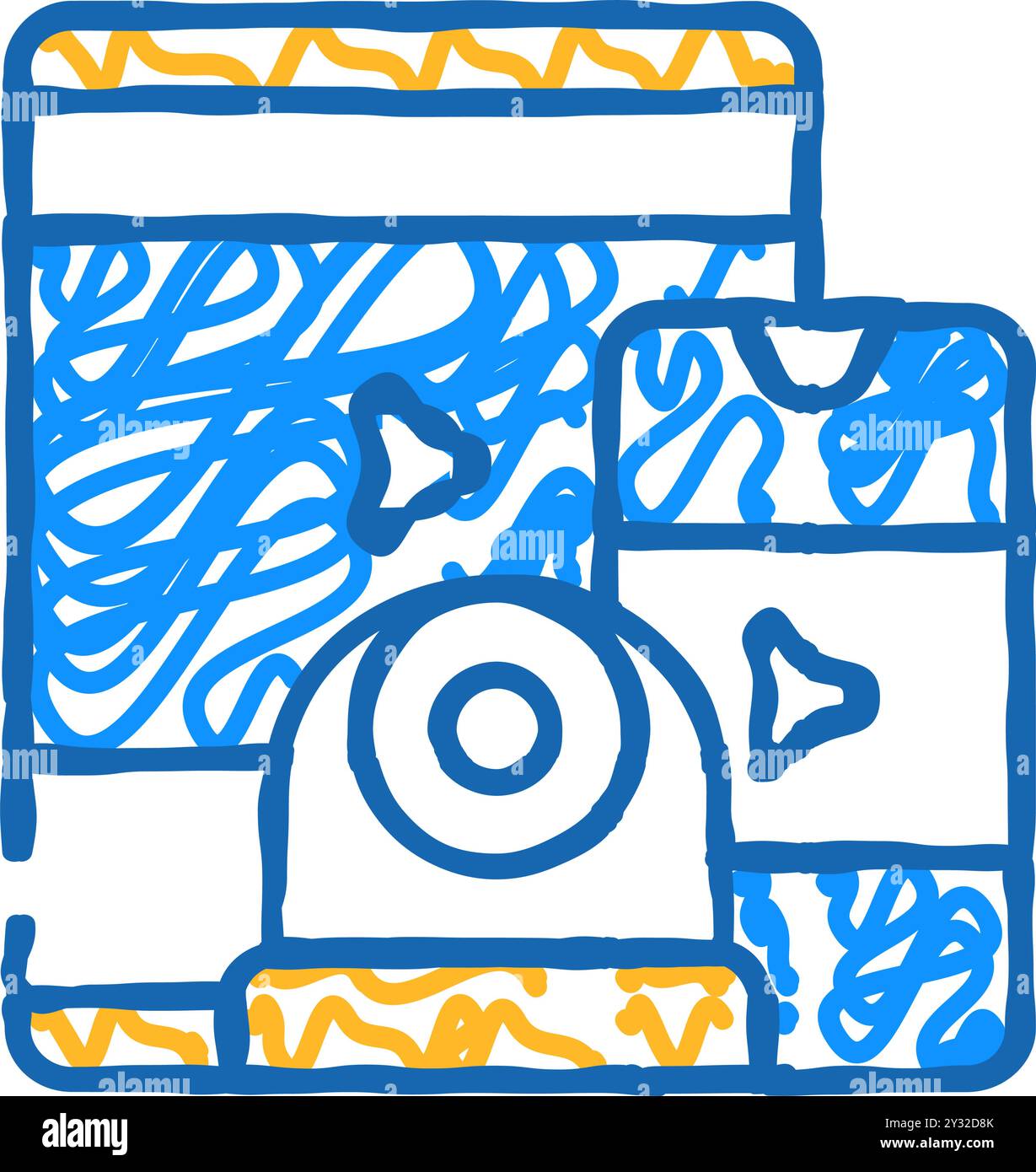 watching video from gadget icon doodle illustration Stock Vector Image ...