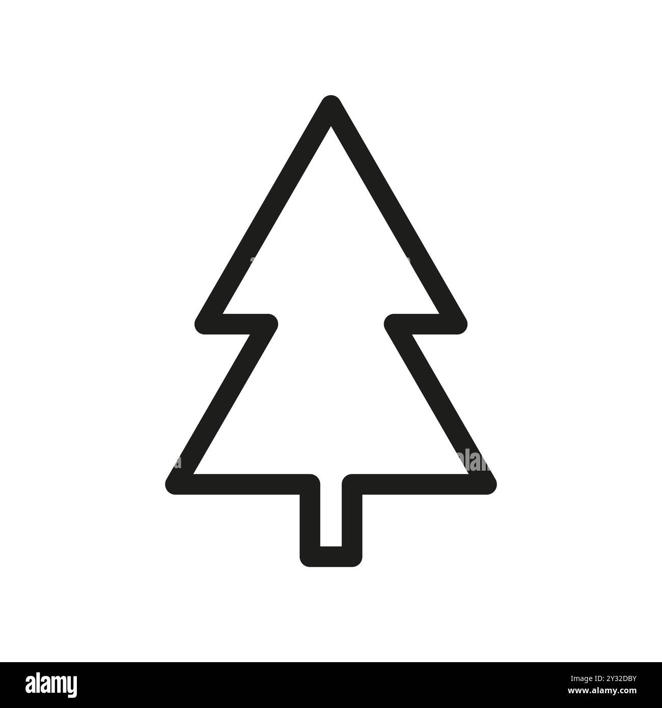 Tree icon illustration. Minimal pine tree outline. Simple forest symbol ...