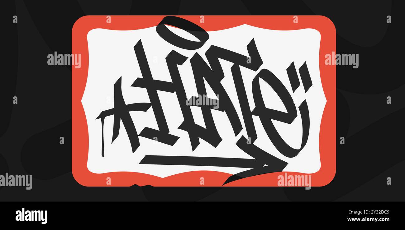 Graffiti Style Sticker Hello My Name Is With Some Street Art Lettering ...