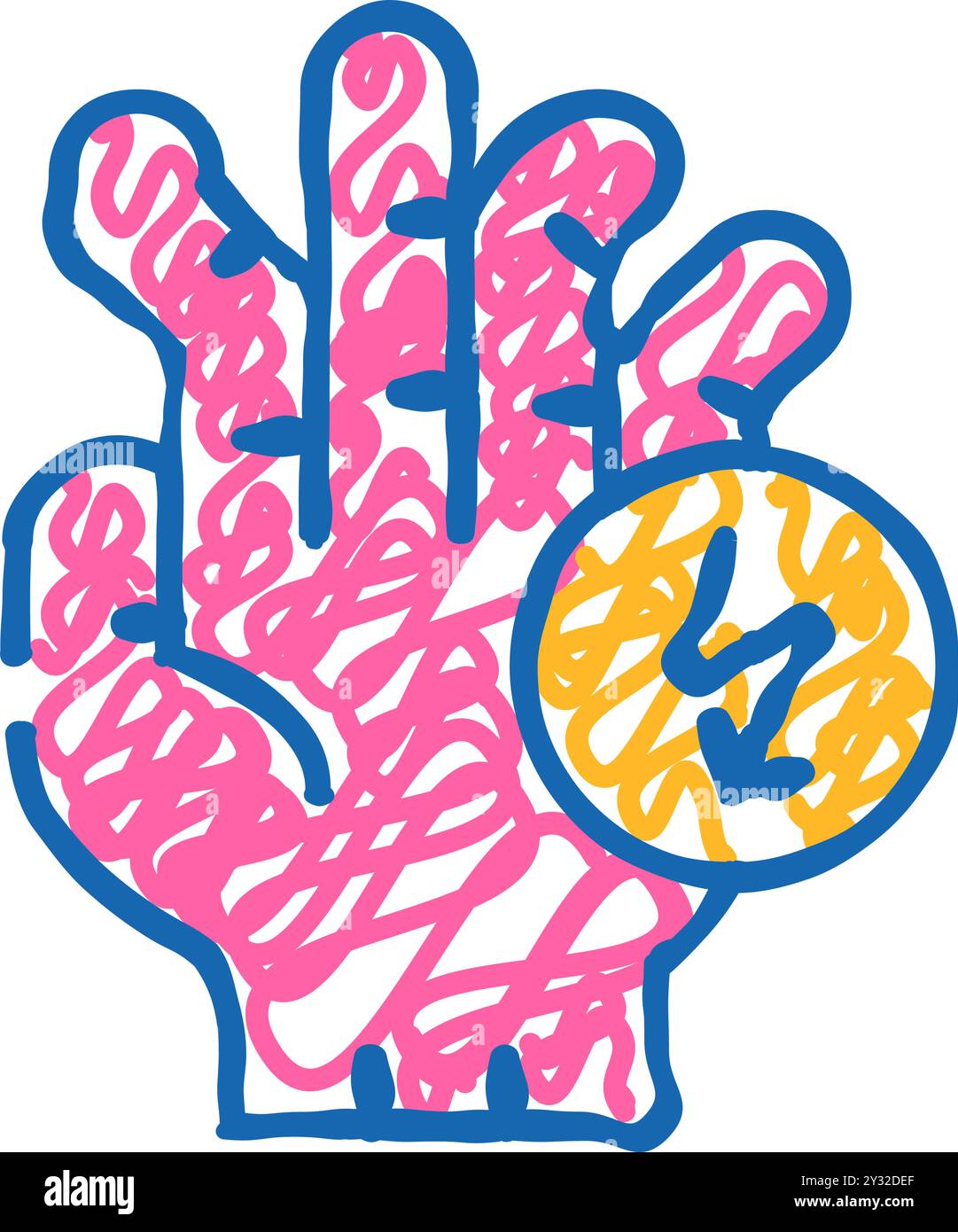 broken fingers cutting ache icon doodle illustration Stock Vector Image ...