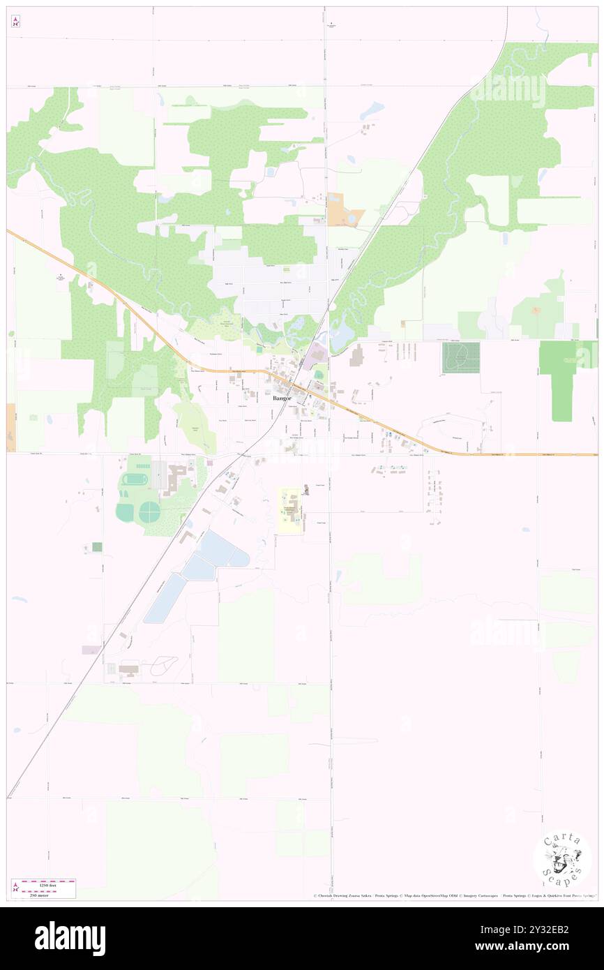 Map of bangor michigan Cut Out Stock Images & Pictures - Alamy