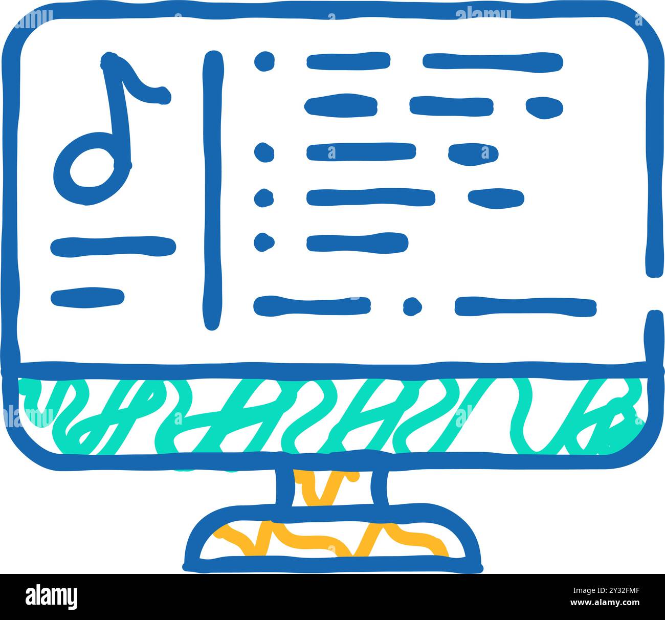 music relax flat icon doodle illustration Stock Vector Image & Art - Alamy