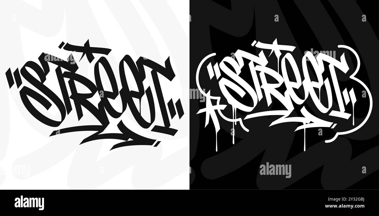 Modern Trendy Word Street Abstract Hip Hop Hand Written Graffiti Urban ...