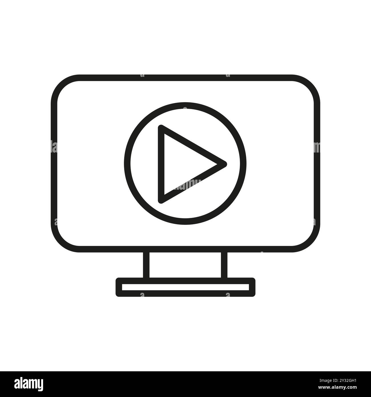 Play button icon. Video player screen. Multimedia symbol illustration ...
