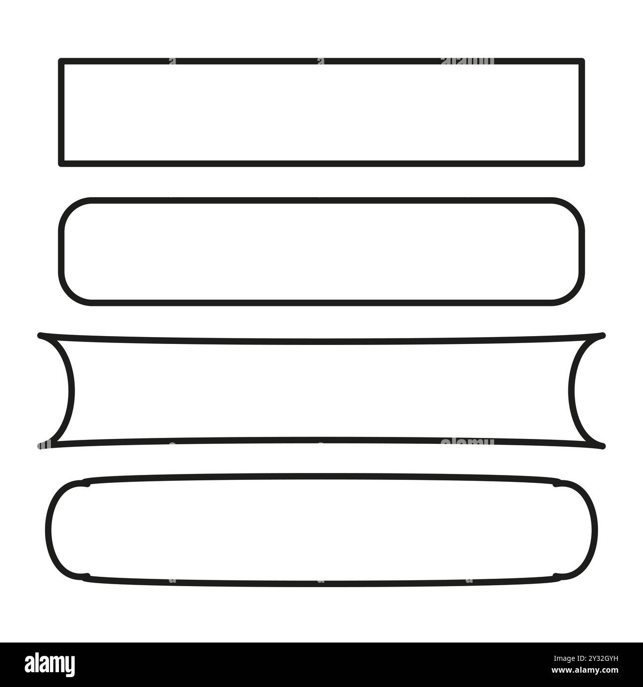 Set of abstract frames. Rectangular and curved shapes. Minimalist border designs. Vector ...