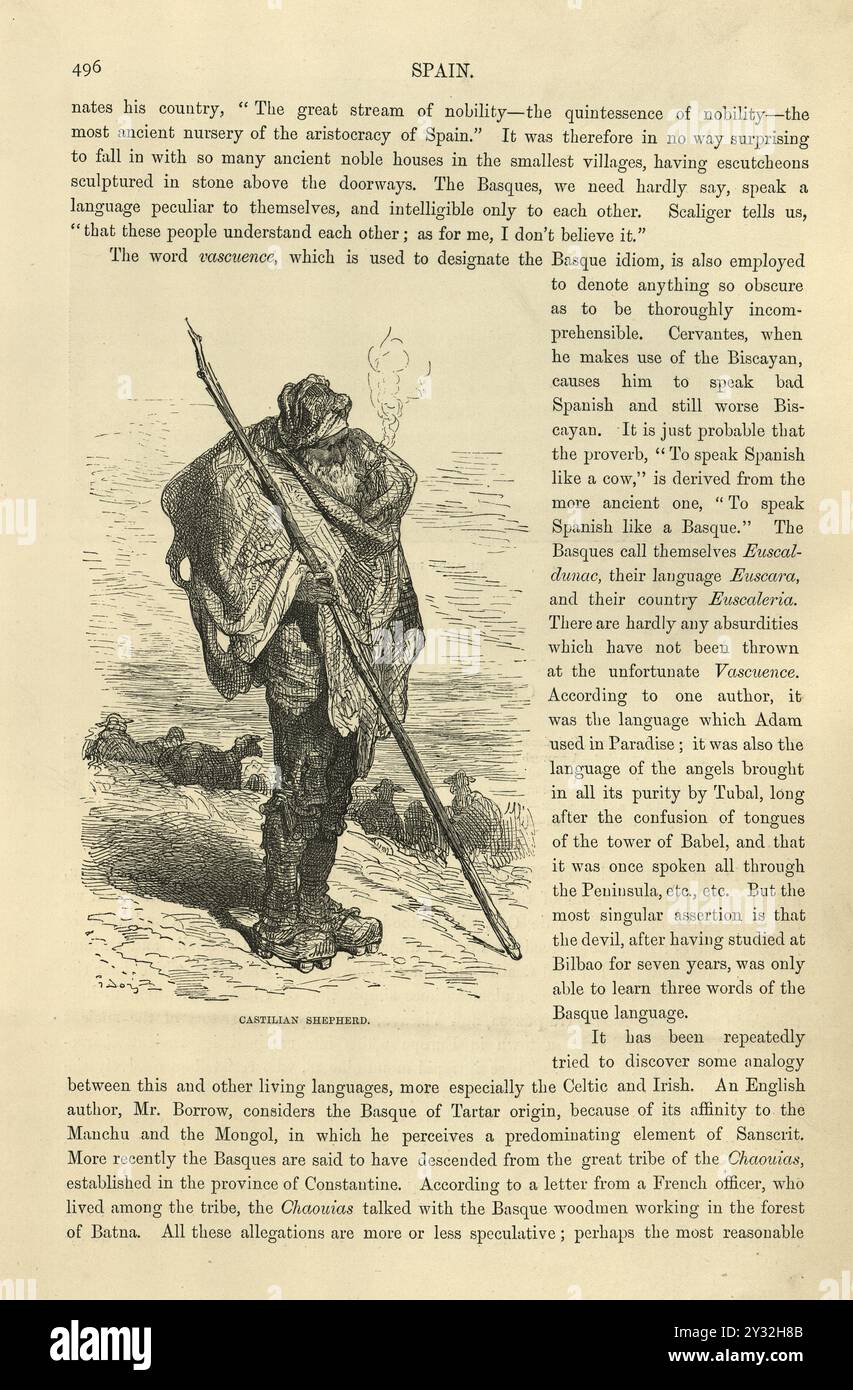 History of Spain, a Castillian shepherd with his flock of sheep ...