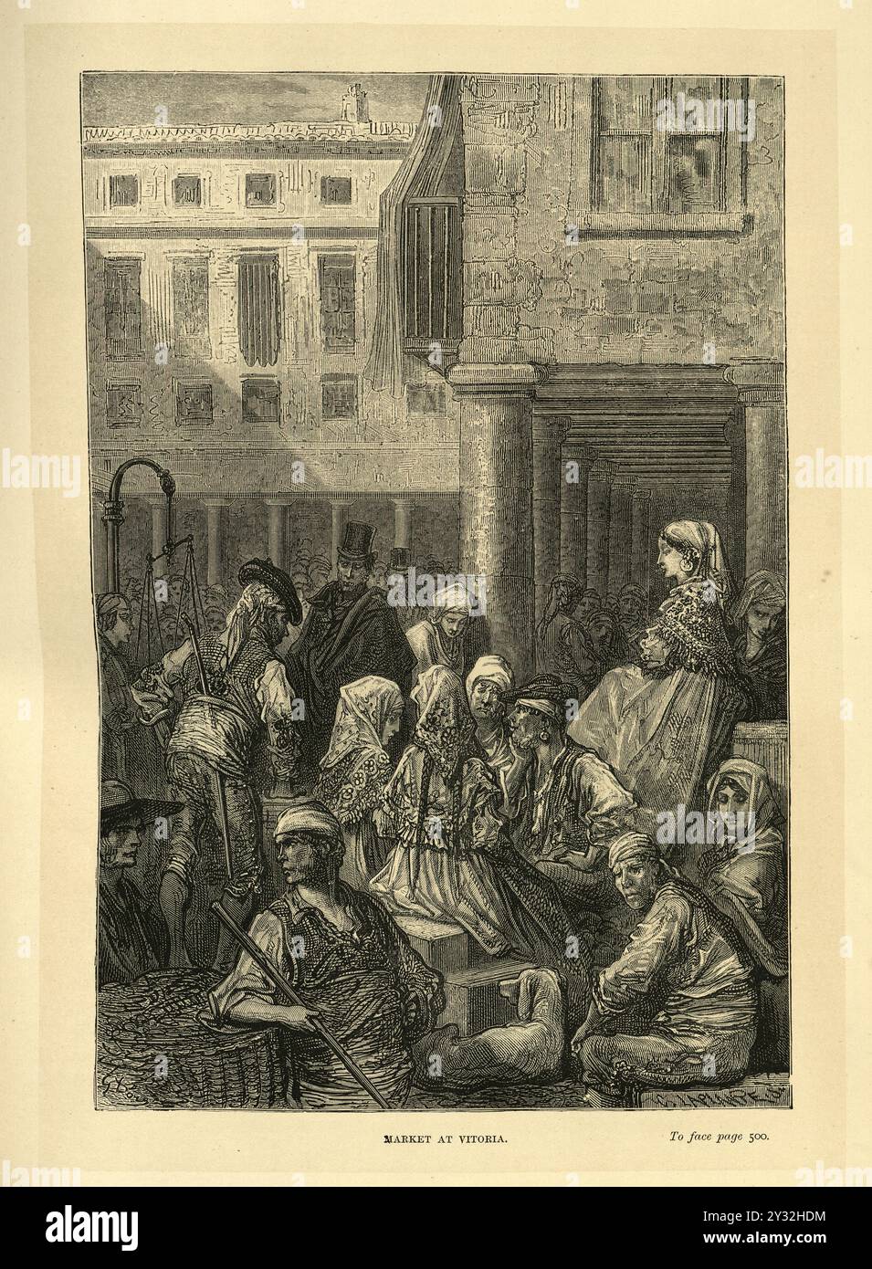 History of Spain, Traders in the market place of Vitoria, Basque ...