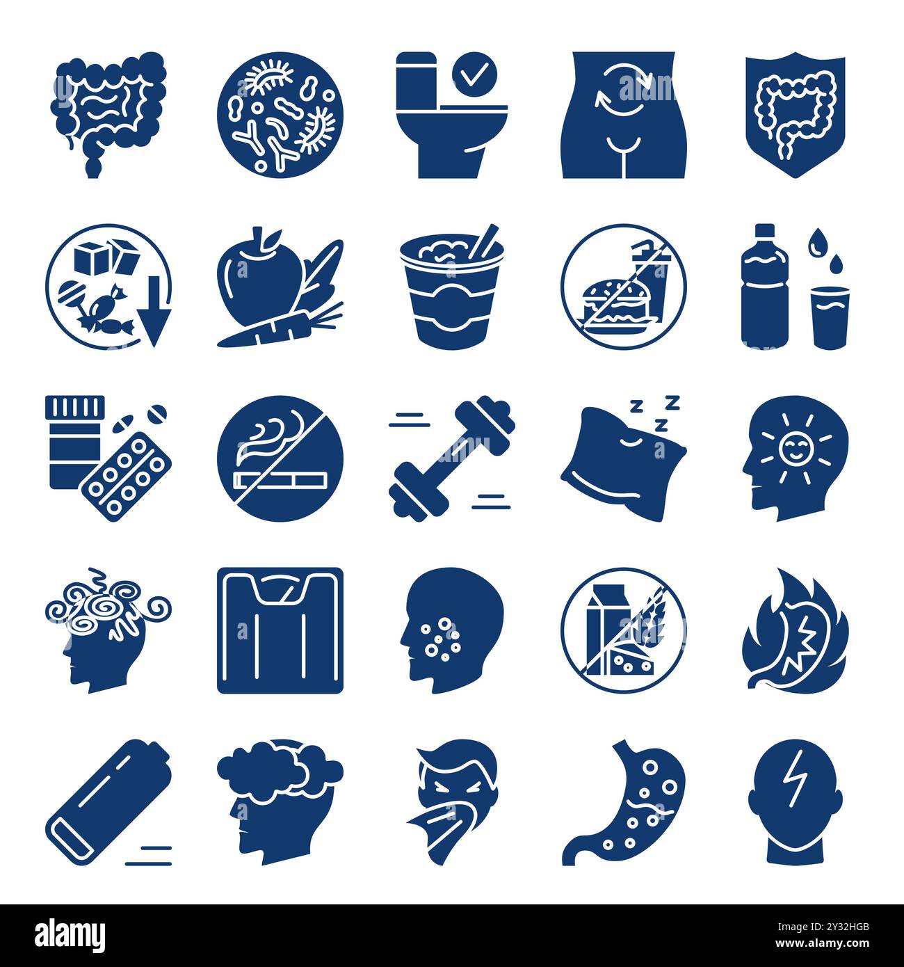 Healthy digestive system icon set. Vector illustration Stock Vector ...