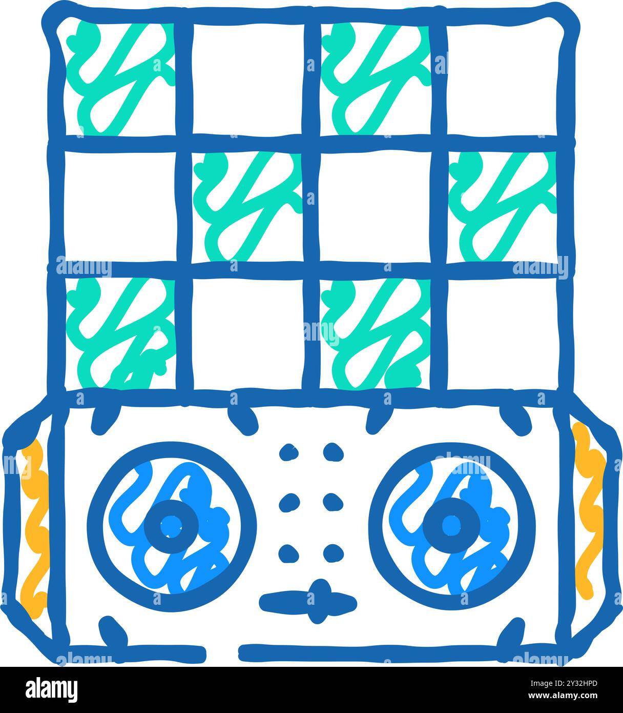 dance floor and dj console icon doodle illustration Stock Vector Image ...