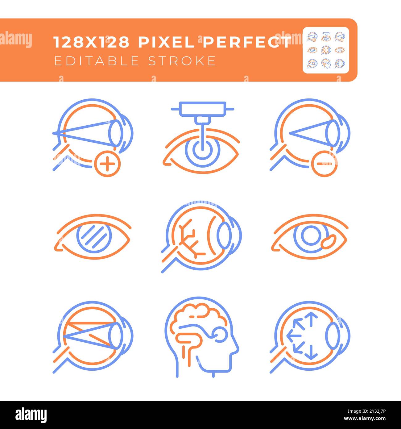 Eye anatomy two color line icons set Stock Vector Image & Art - Alamy