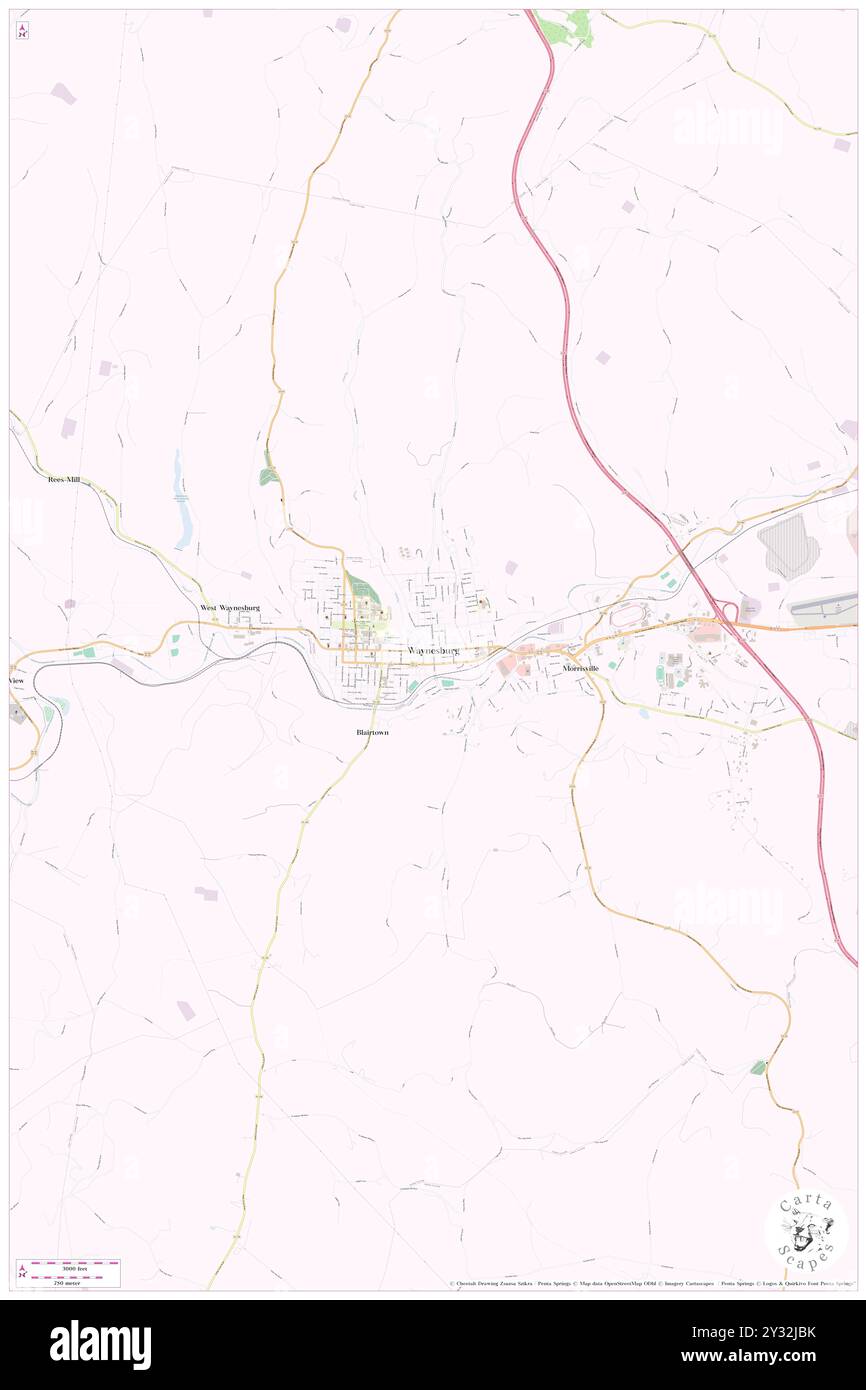 Waynesburg pennsylvania map Cut Out Stock Images & Pictures - Alamy