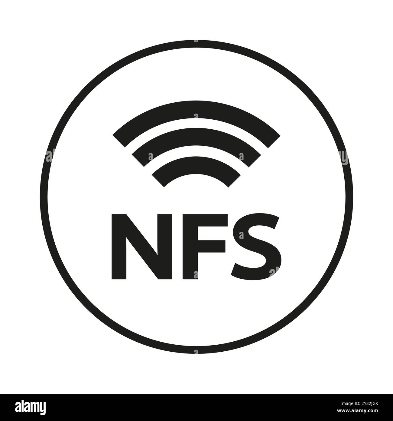 NFS icon. Wireless signal symbol. Network connection graphic. Vector ...