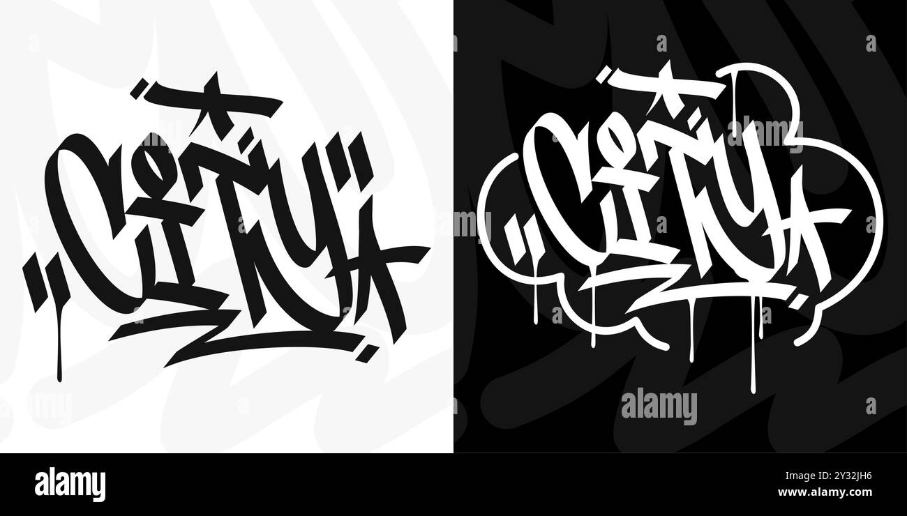 Modern Trendy Word City Abstract Hip Hop Hand Written Graffiti Urban ...