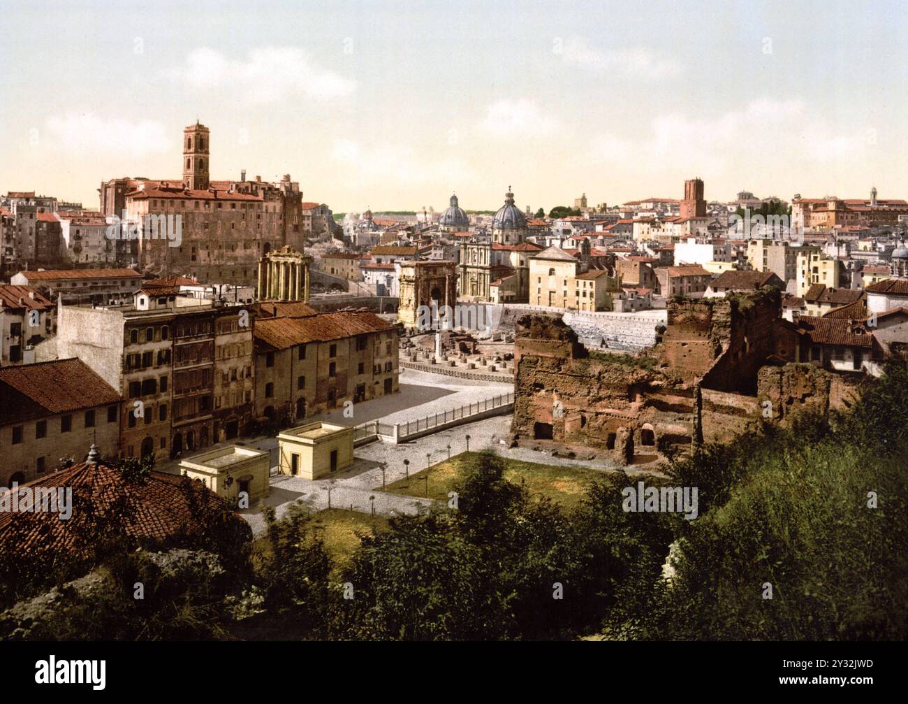 Ein Panorama vom Palatin, Rom, Italien / A panorama from the Palatine ...