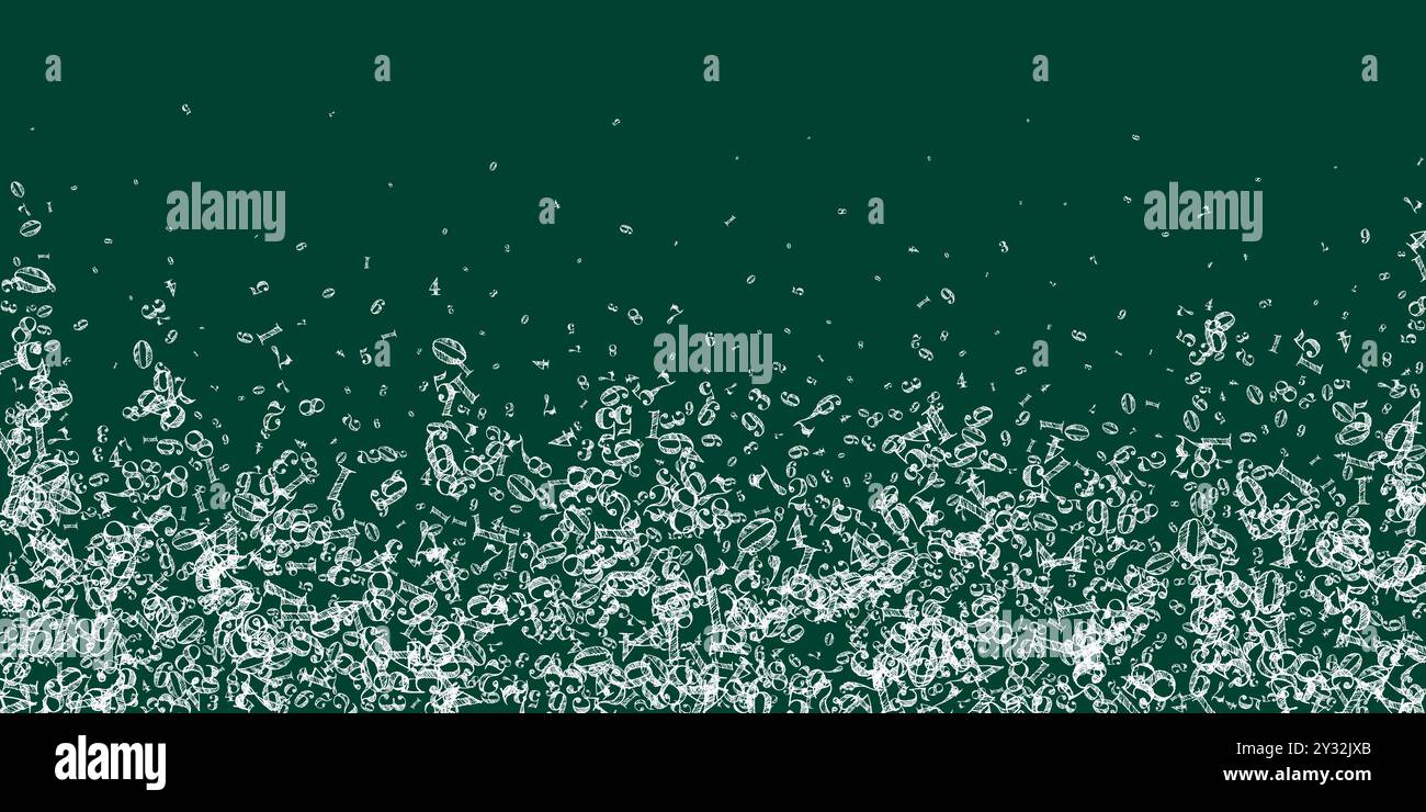 Flying digits and numbers. School math notebook cover. Back to school ...