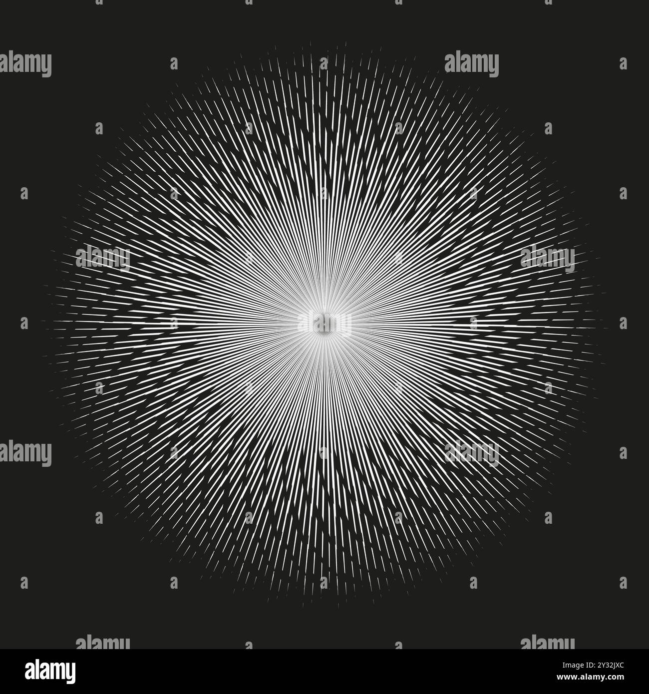 Abstract radial lines. Geometric burst effect. Optical illusion pattern ...
