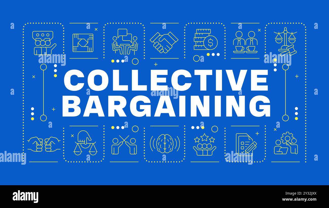 Collective bargaining blue word concept Stock Vector Image & Art - Alamy