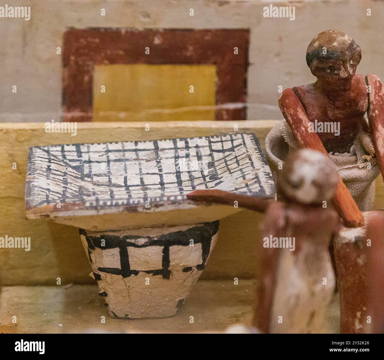 Egyptian Museum Cairo, model of brewery. The grids are noticeable Stock ...