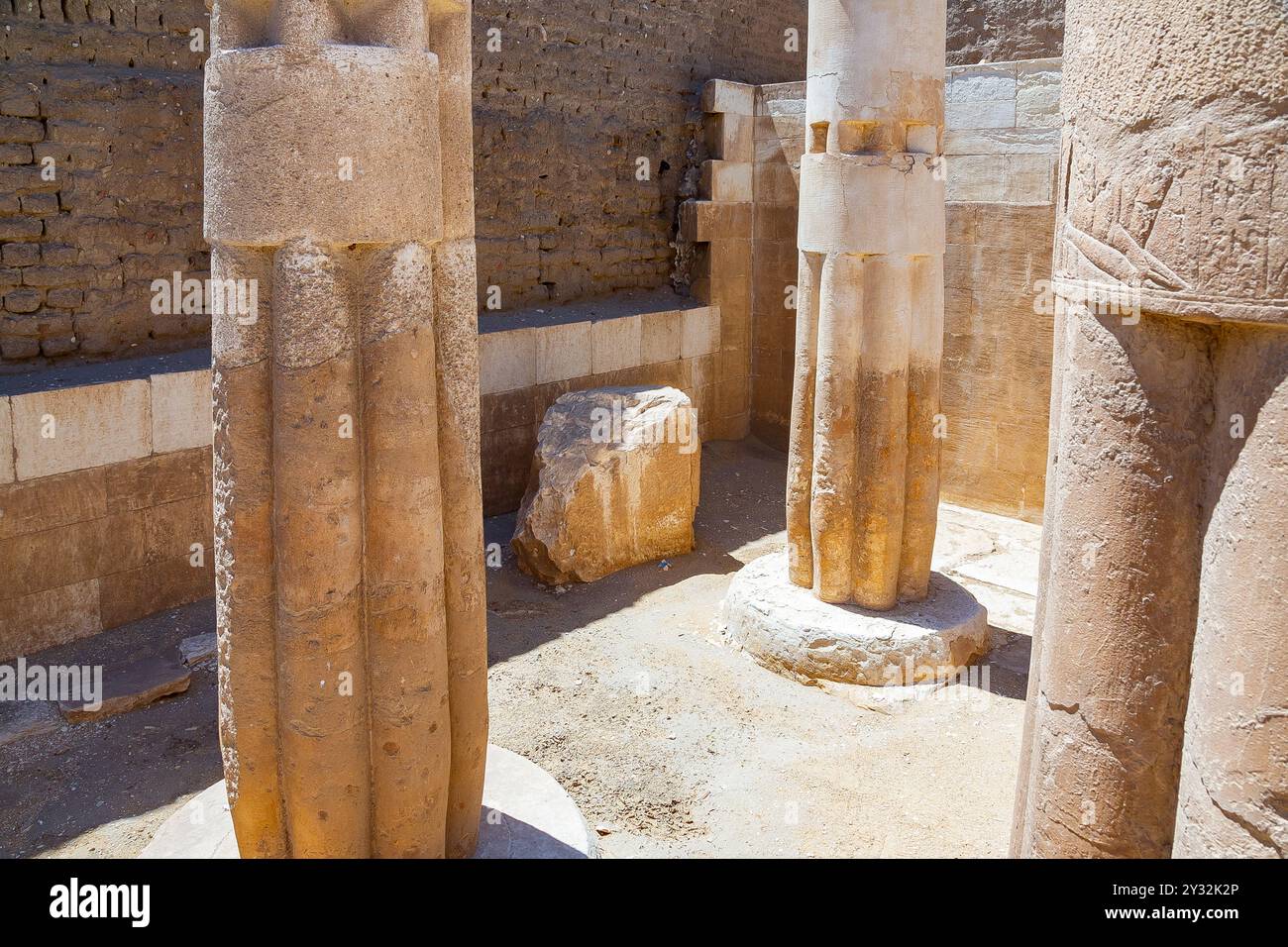 Egypt, Saqqara, tomb of Horemheb, second court, this block bears a ...