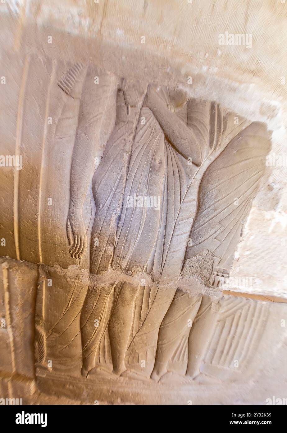 Egypt, Saqqara, tomb of Horemheb, west wall of the inner court, behind ...