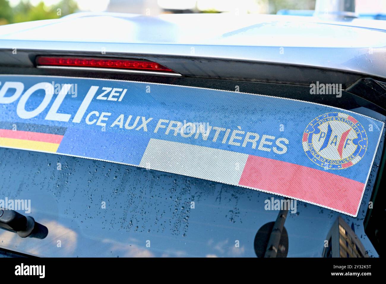 Border police is seen at the Pont de L'Europe bridge over the Rhine ...
