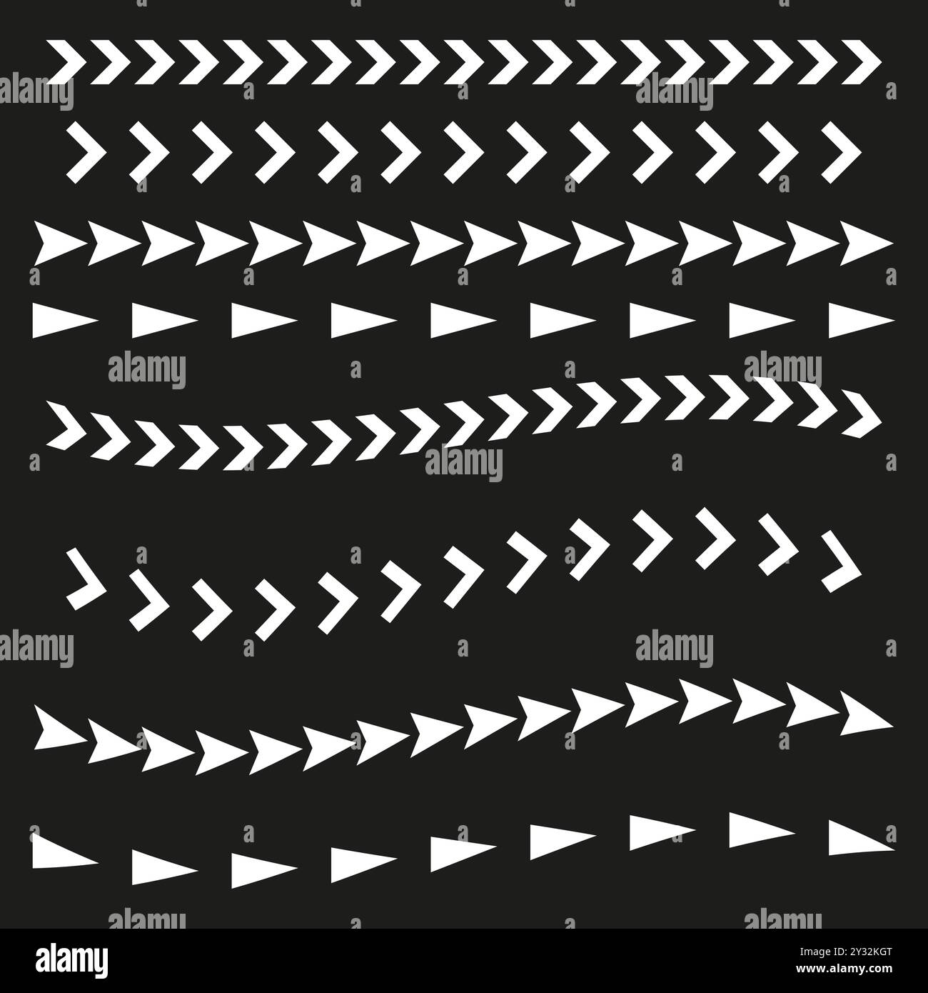 Arrow border set. Geometric directional shapes. Curved and straight ...