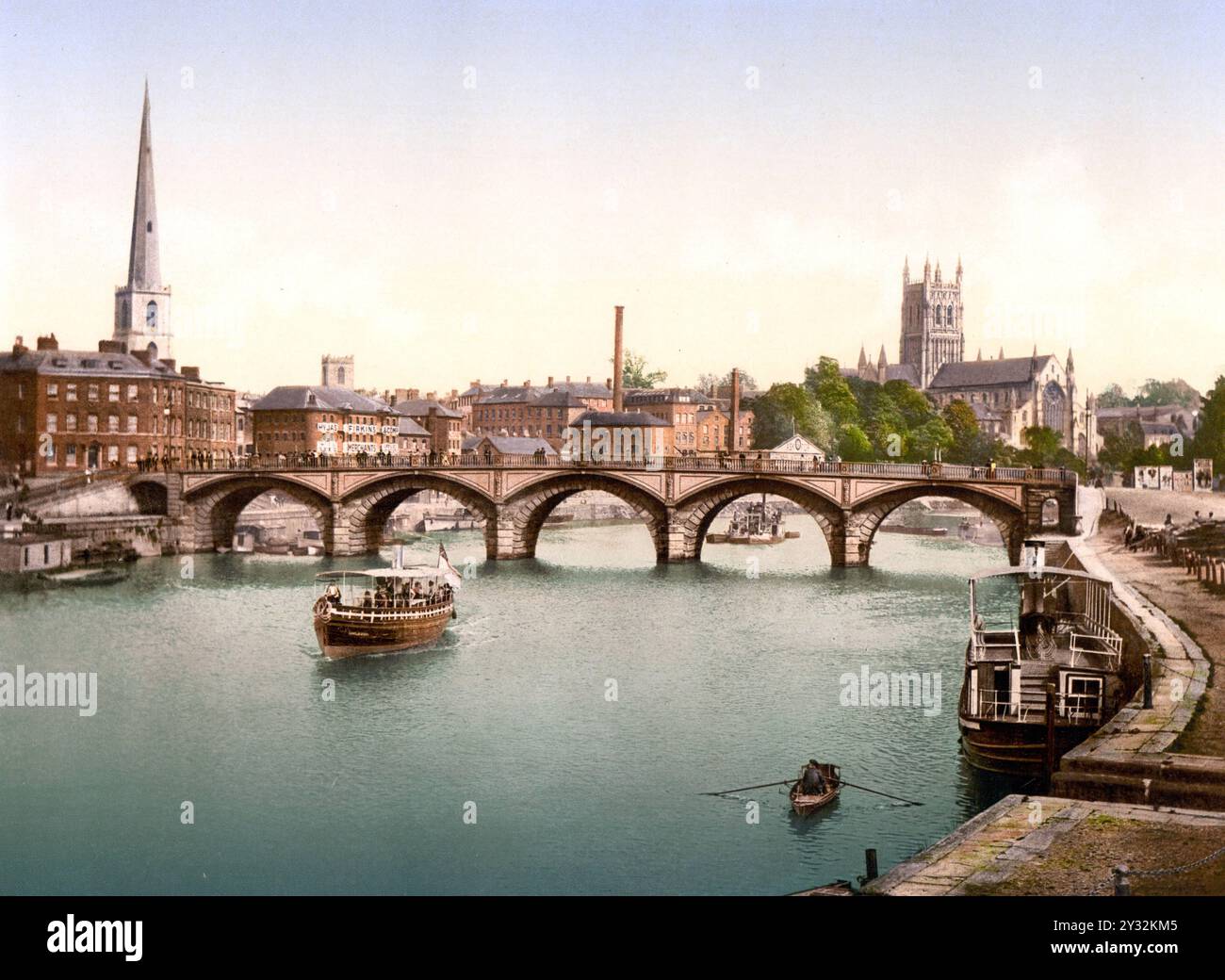 Severn Bridge, Worcester, England / England, Historisch, digital ...