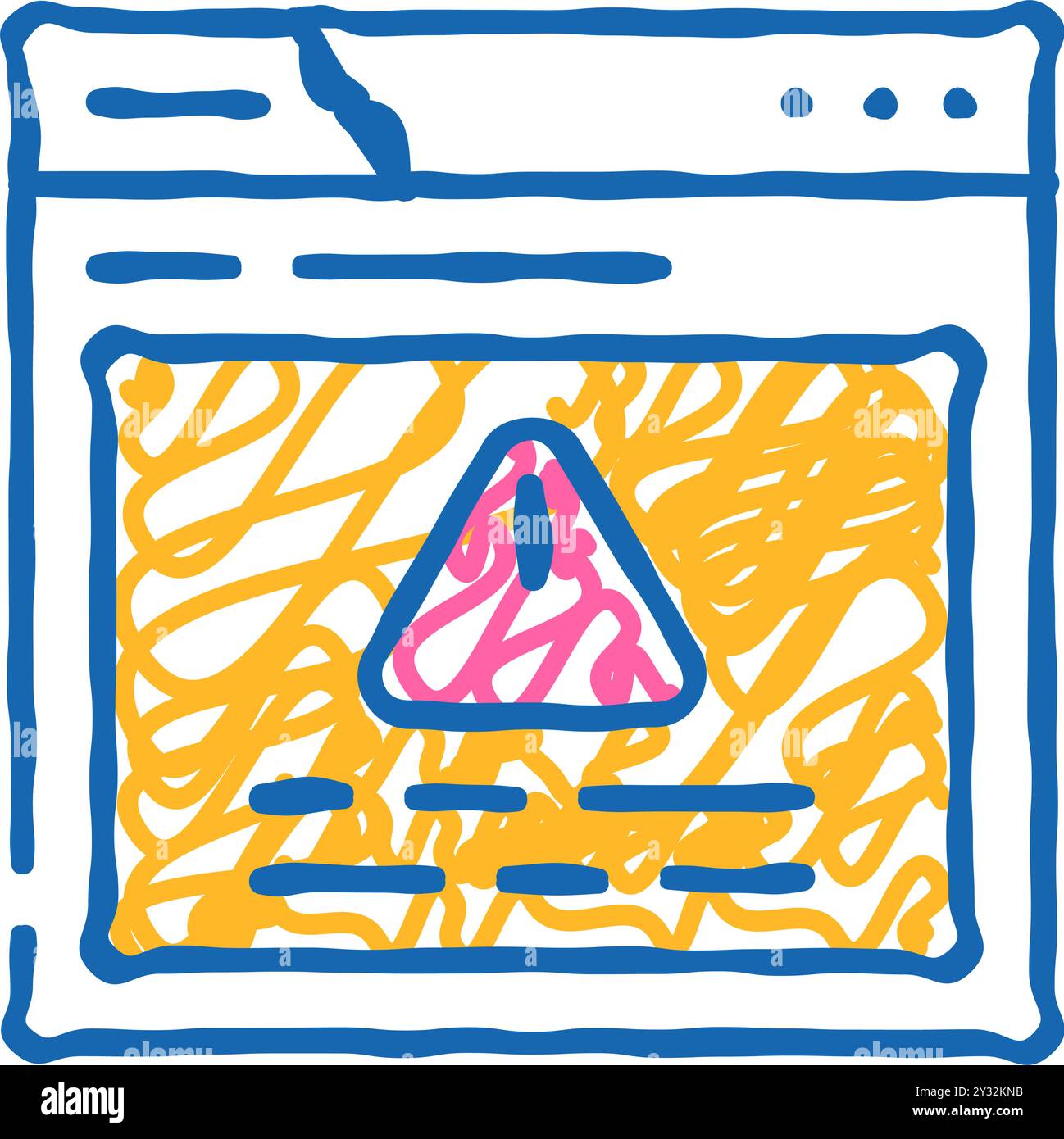 warning message icon doodle illustration Stock Vector Image & Art - Alamy