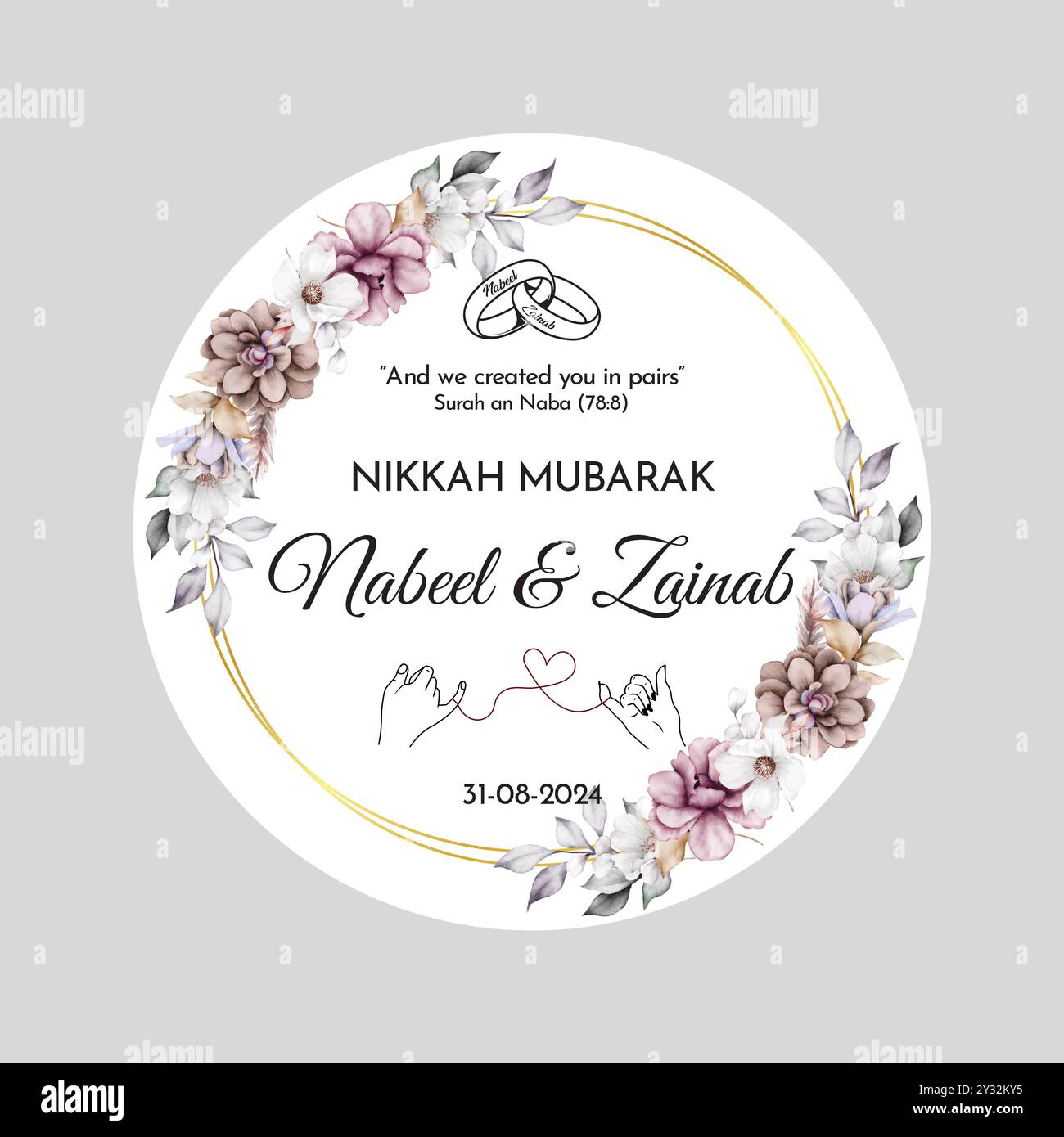 Luxury Floral Nikkah Certificate, Premium A4 Islamic Wedding Contract ...