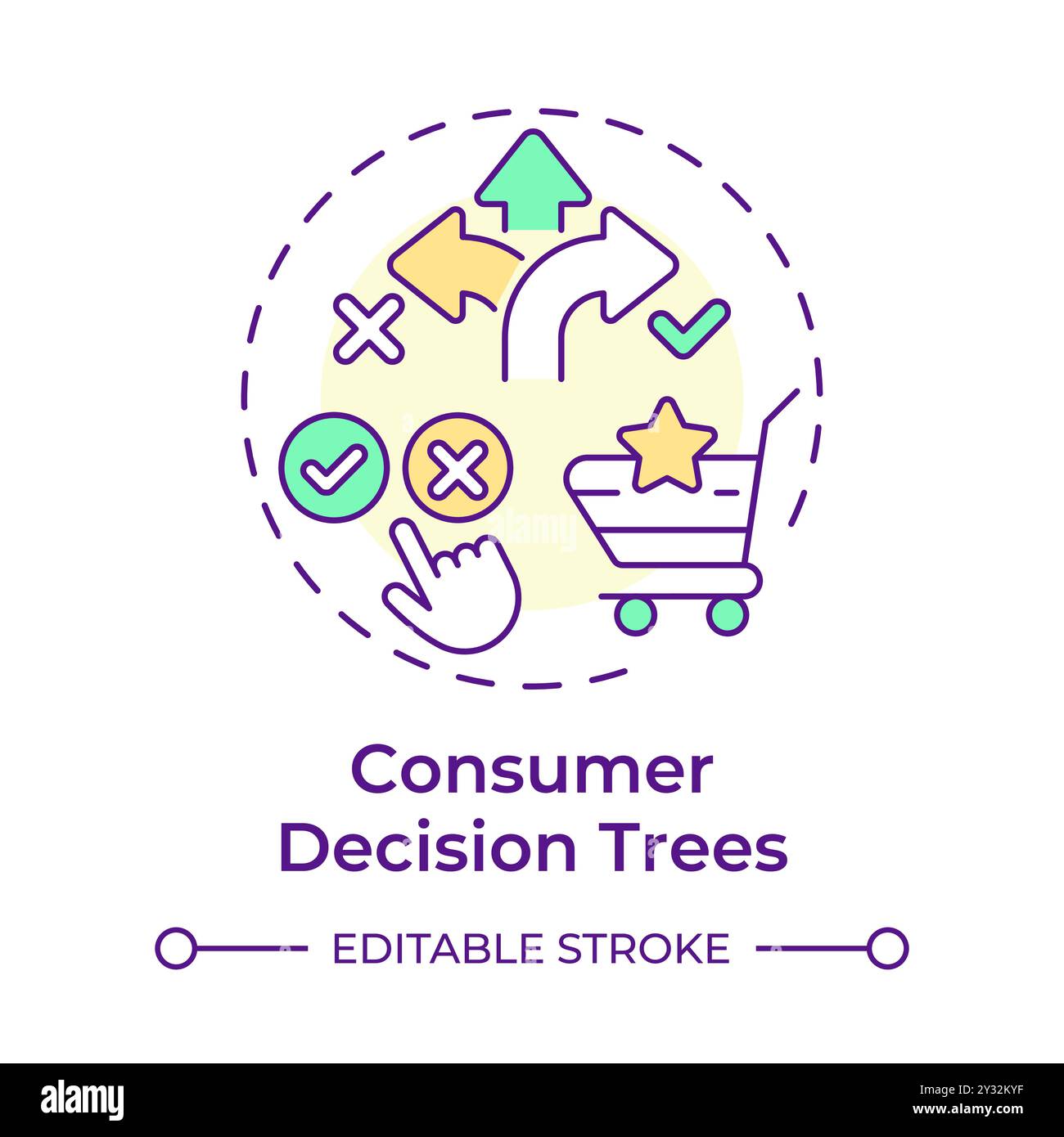 Consumer decision trees multi color concept icon Stock Vector Image & Art - Alamy