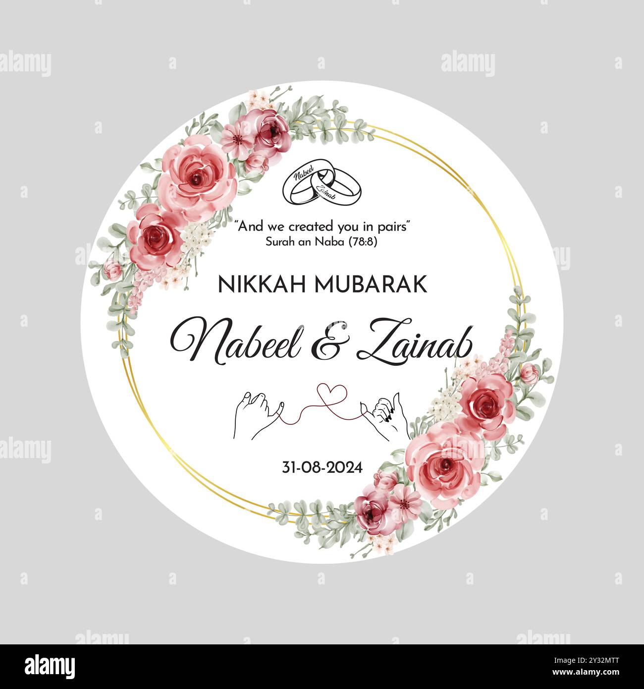 Luxury Floral Nikkah Certificate, Premium A4 Islamic Wedding Contract ...